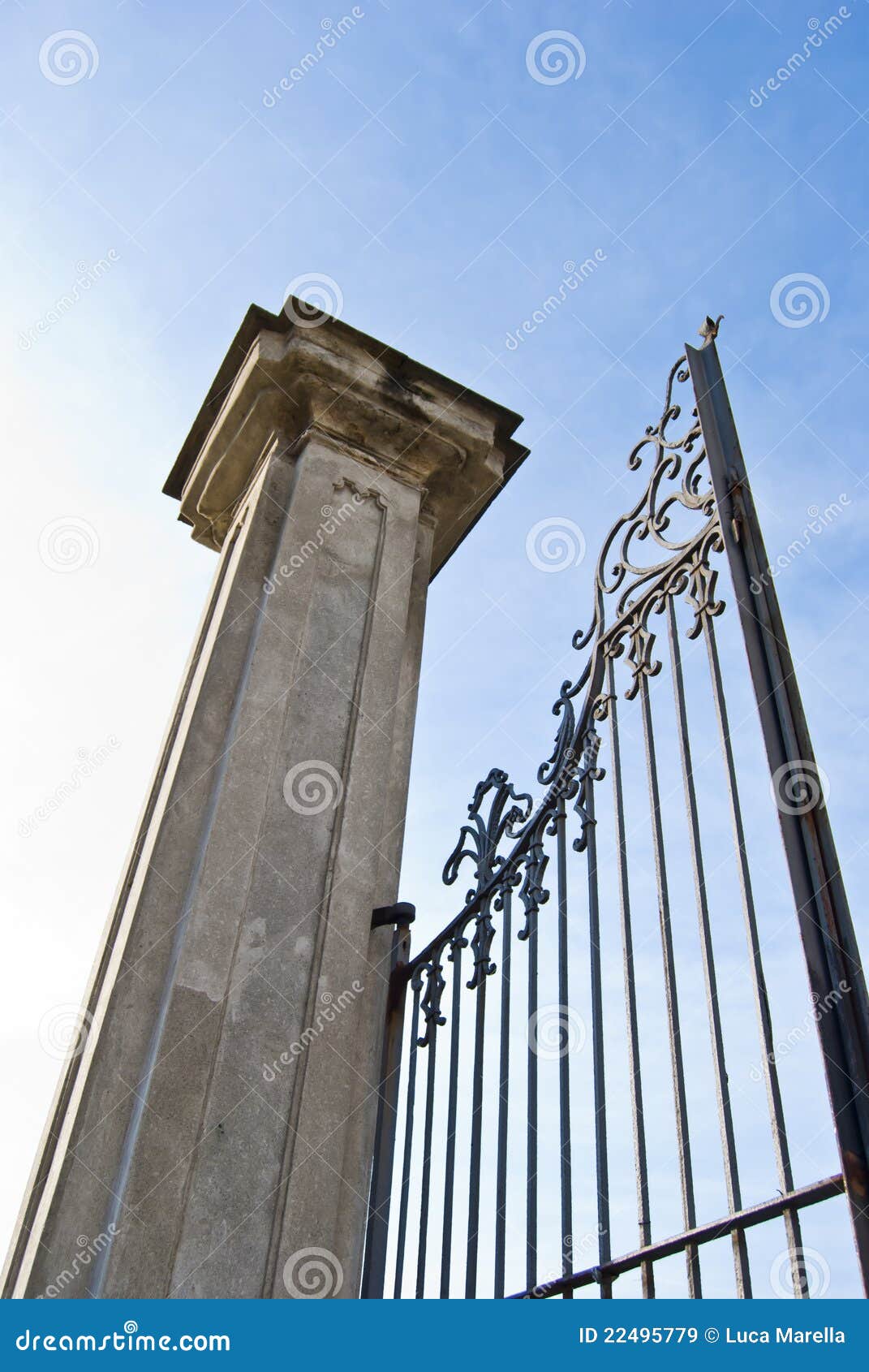 Imposing old gate column stock image. Image of culture - 22495779