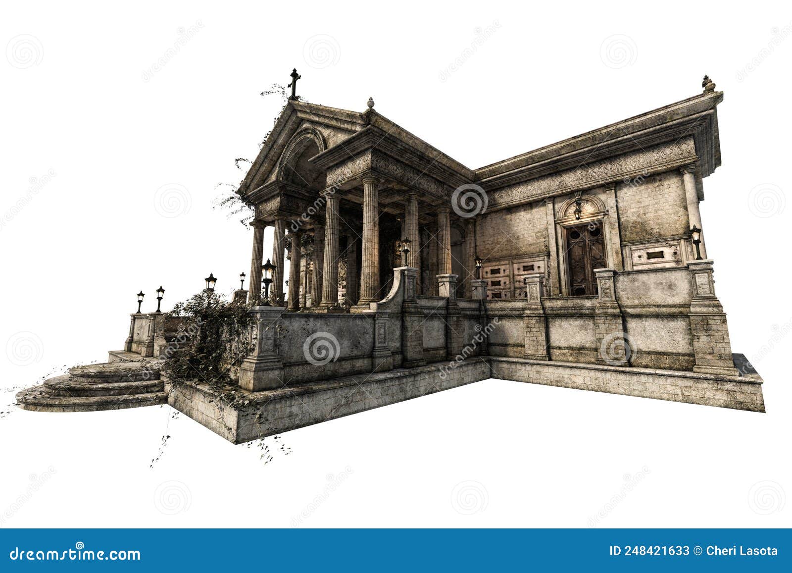 Medieval Stone Building Fantasy Architecture, 3D Illustration, 3D ...
