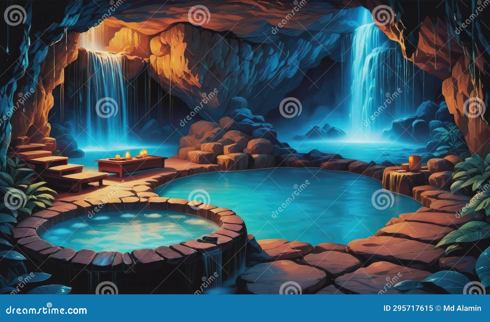 Imposing Subterranean Spa: Wet Cave, Cascading Waterfall, and the ...