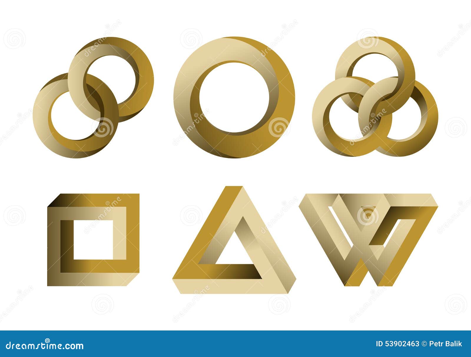 Impossibe looped shapes stock illustration. Illustration of brain ...