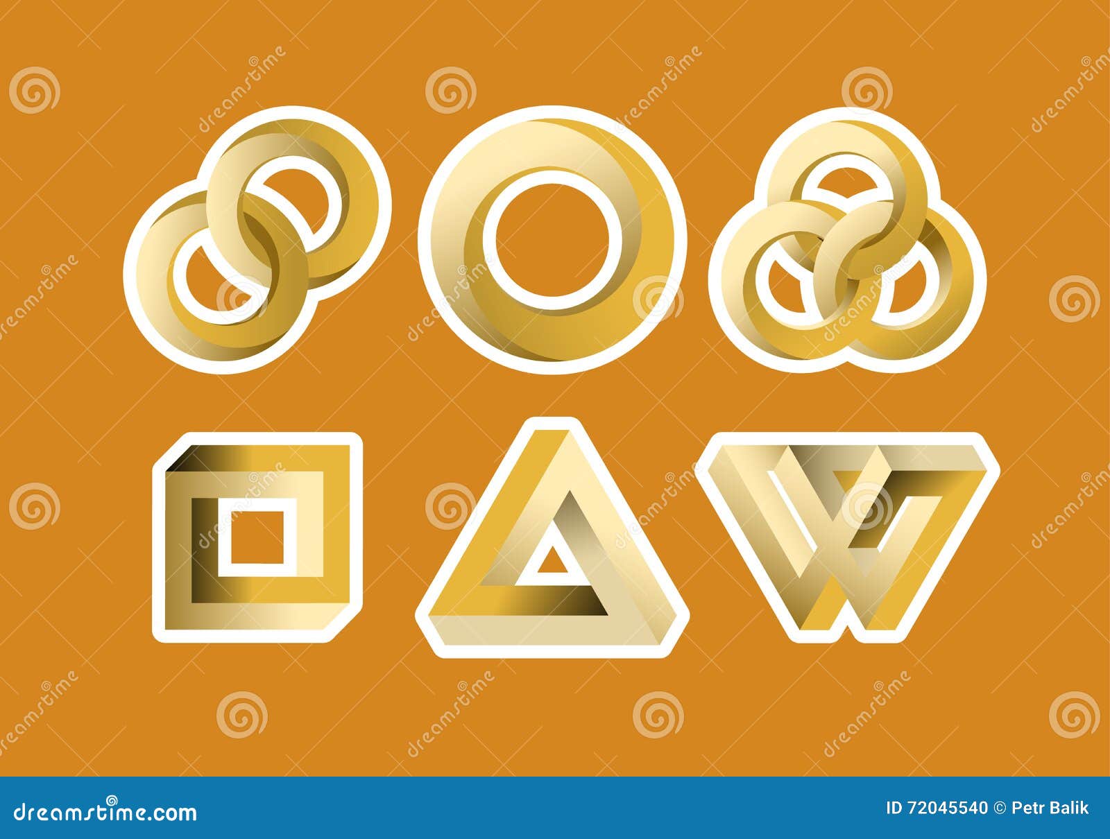 Impossibe looped shapes stock vector. Illustration of circles - 72045540