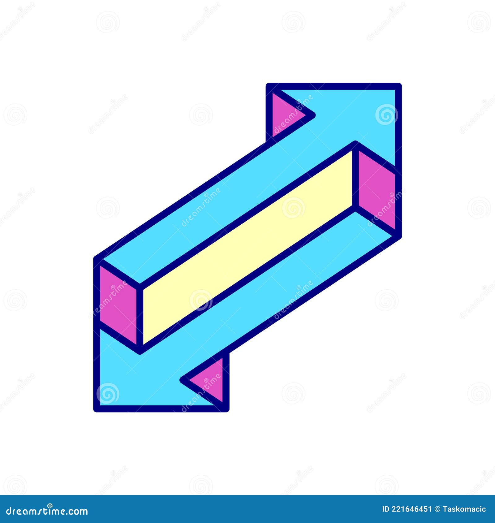 Impossible Arrow Shape. Double Sided Arrows Optical Illusion. Stock ...