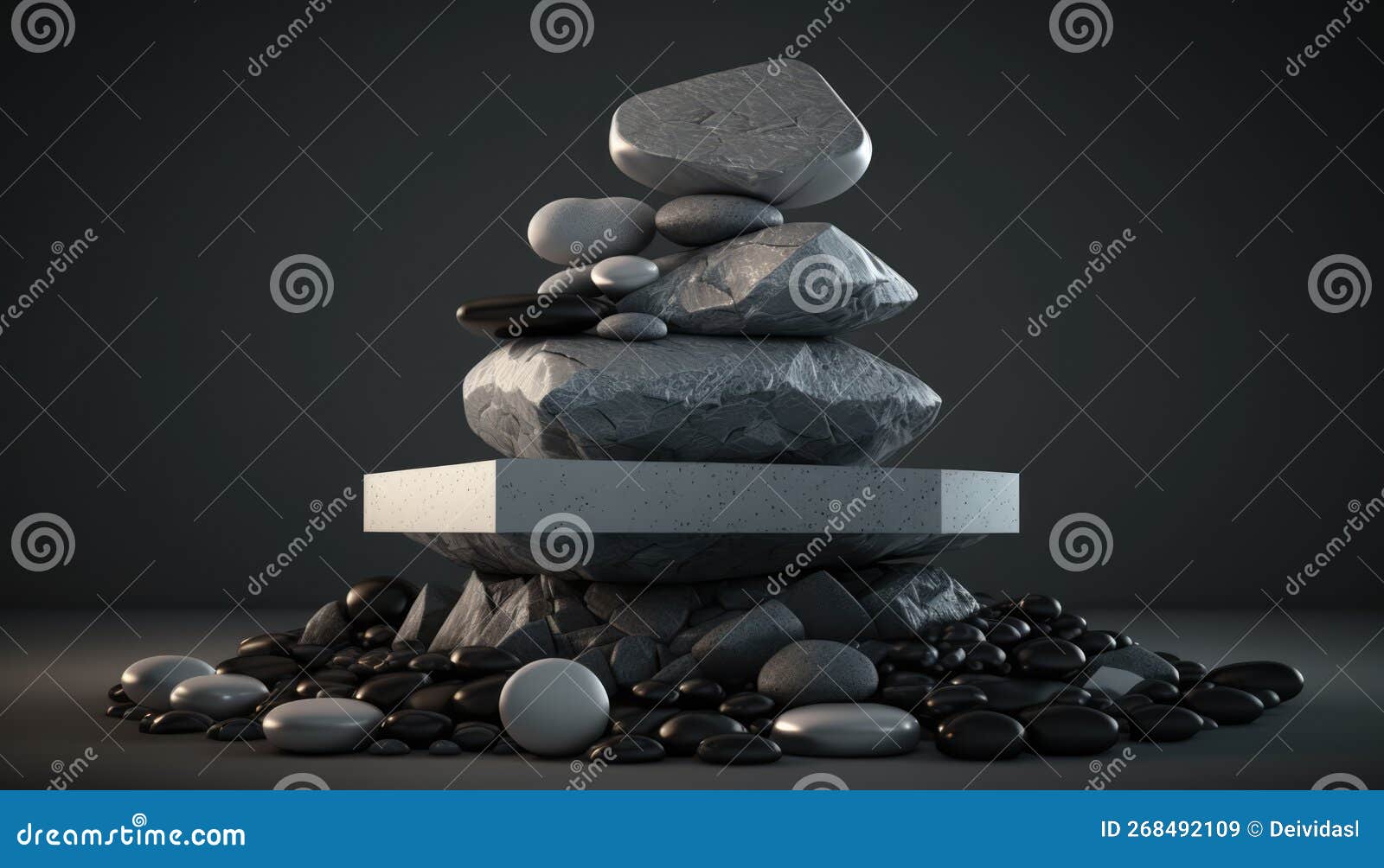Impossible Balancing Stones Studio Background. Generative Ai ...