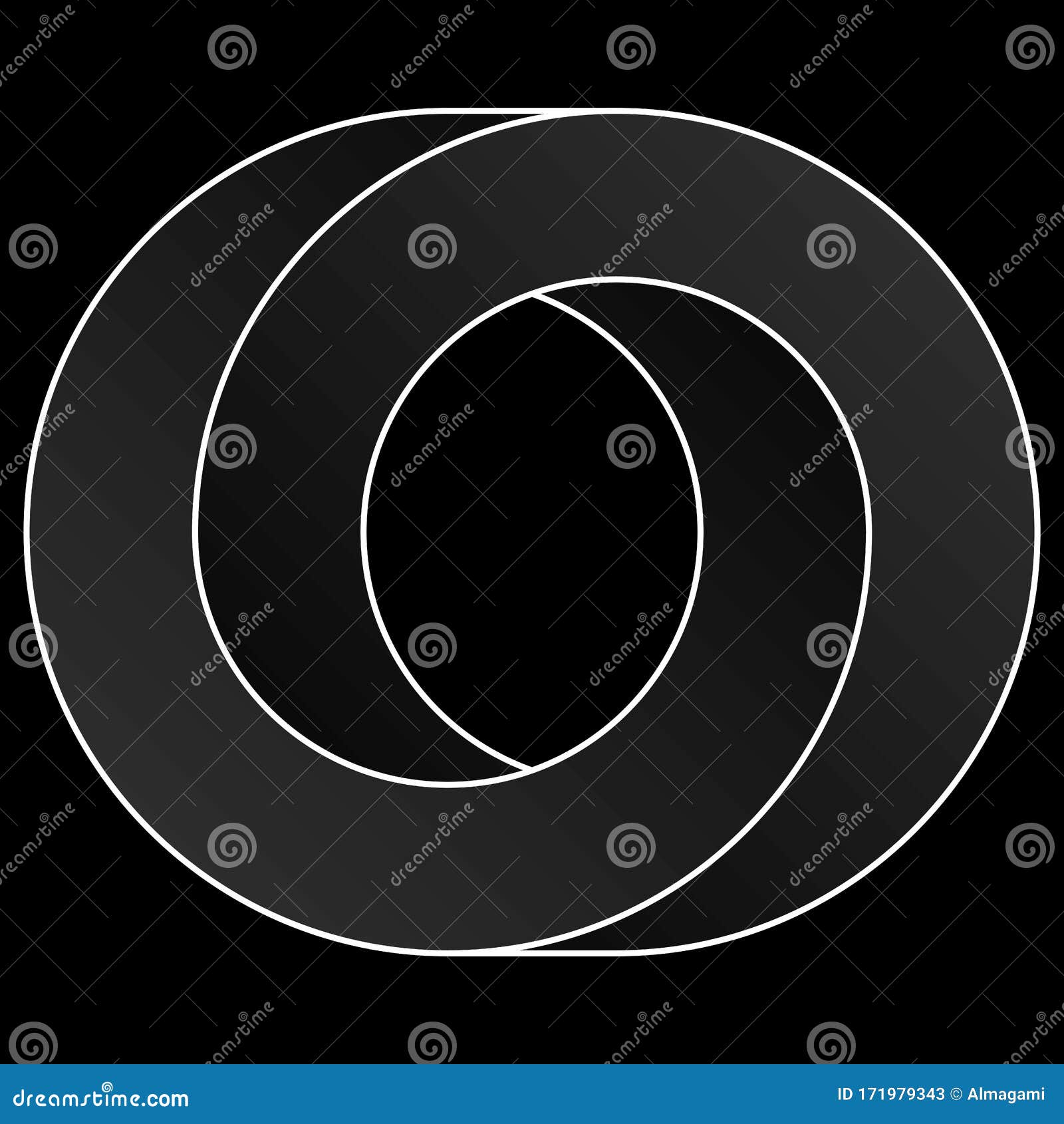 Impossible circle icon. stock vector. Illustration of curved - 171979343