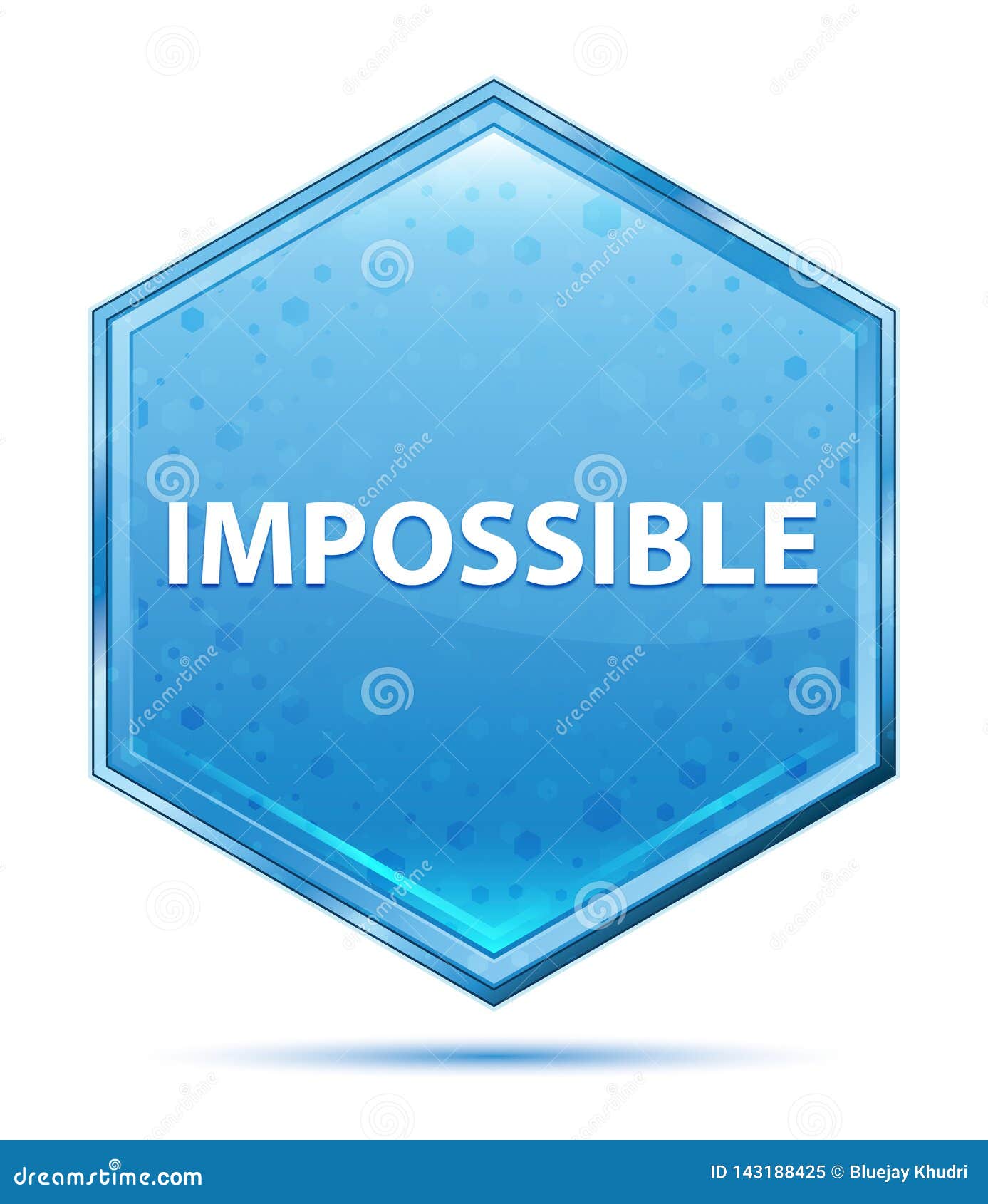 Impossible Crystal Blue Hexagon Button Stock Illustration ...
