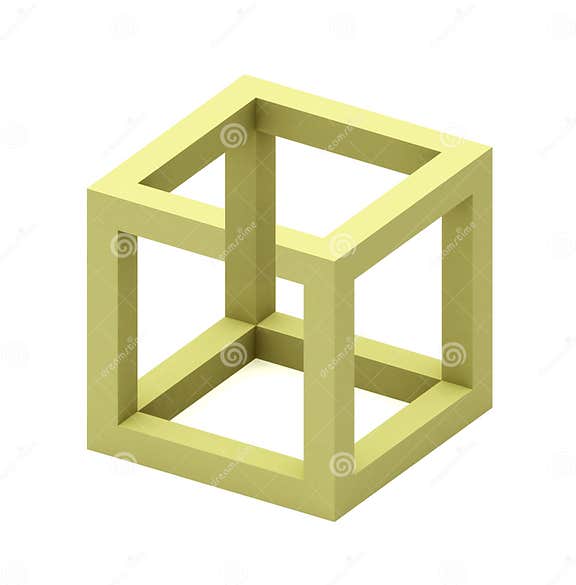 Impossible cube stock illustration. Illustration of cube - 1181216