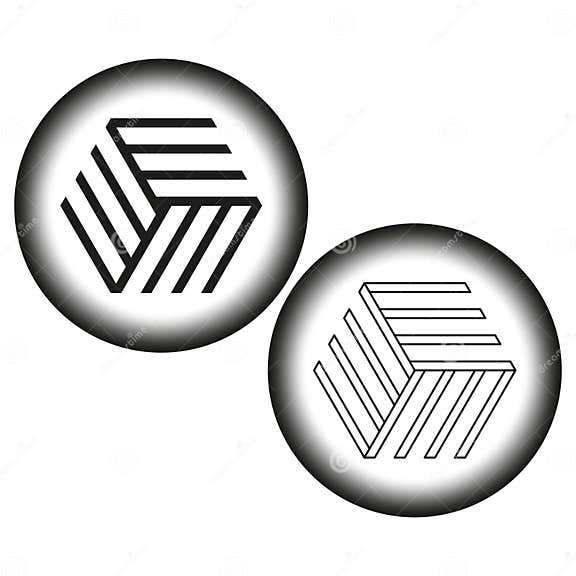 Impossible Cube Icon. Optical Illusion Shape. Geometric Abstract Vector ...