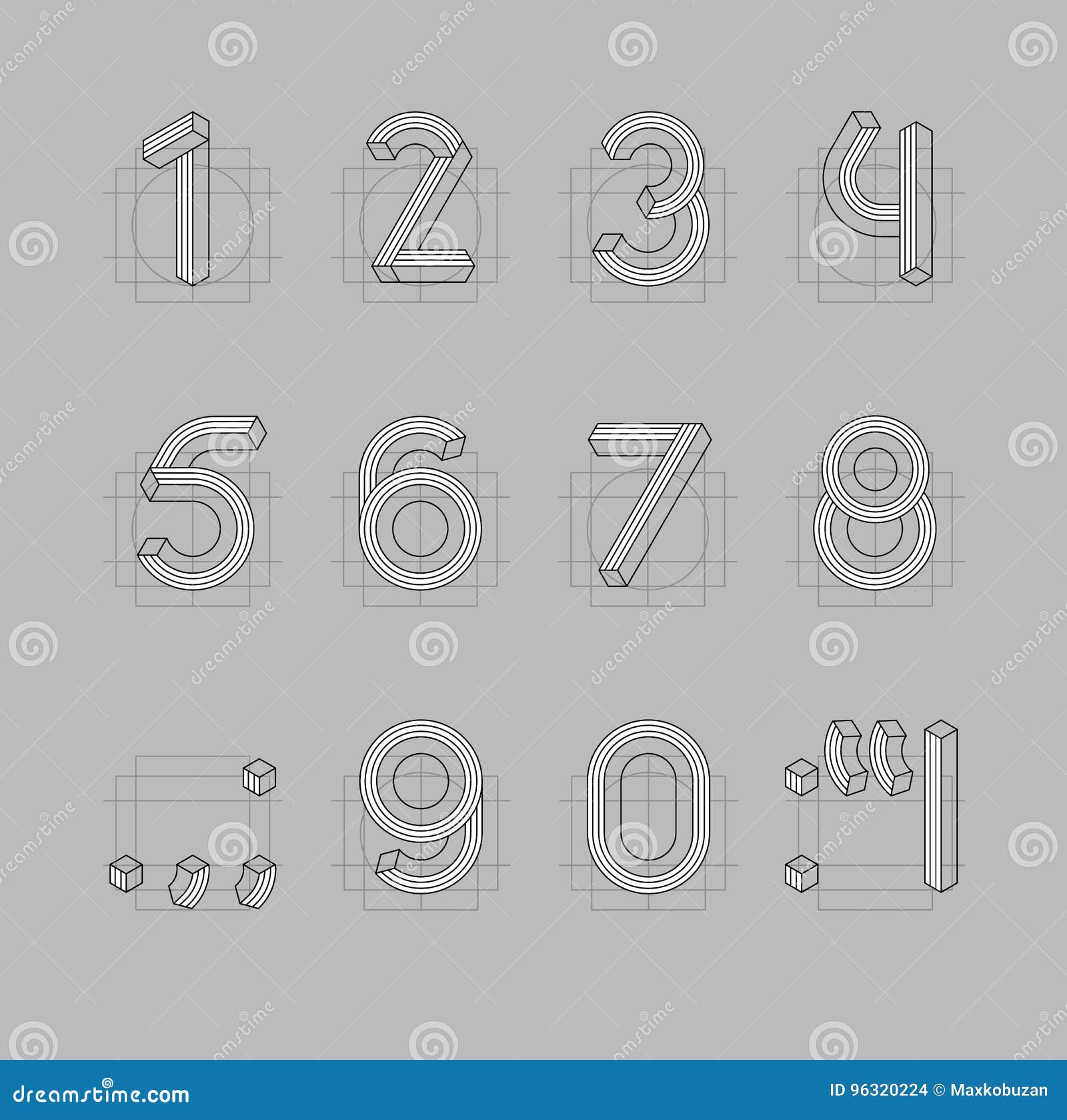 Impossible Cube Line 3D Numbers Stock Illustration - Illustration of ...