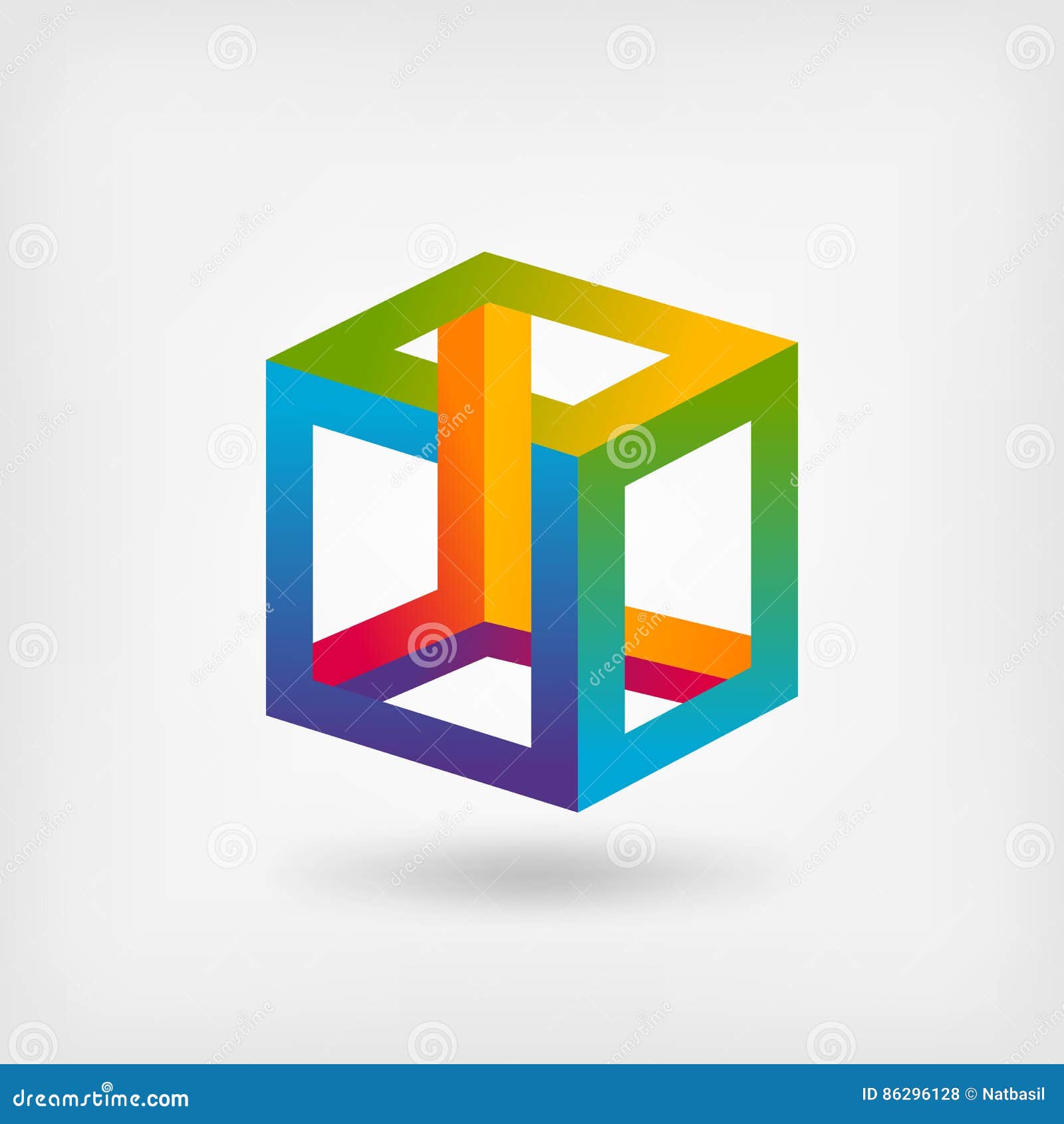 Impossible Cube Multicolor Abstract Symbol Stock Vector - Illustration ...