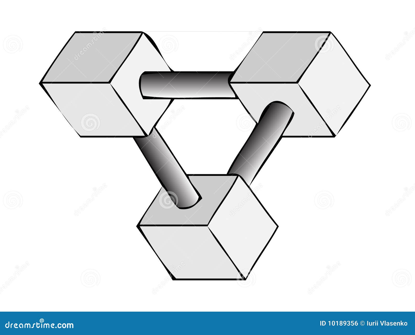Impossible Cubes Logo. Geometric Shape Optical Illusion Cartoon Vector ...