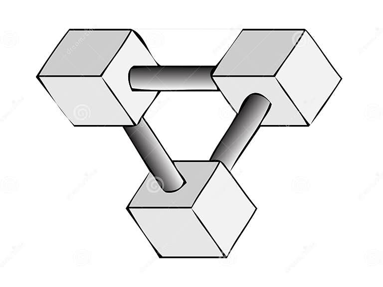 Impossible cubes stock illustration. Illustration of figure - 10189356