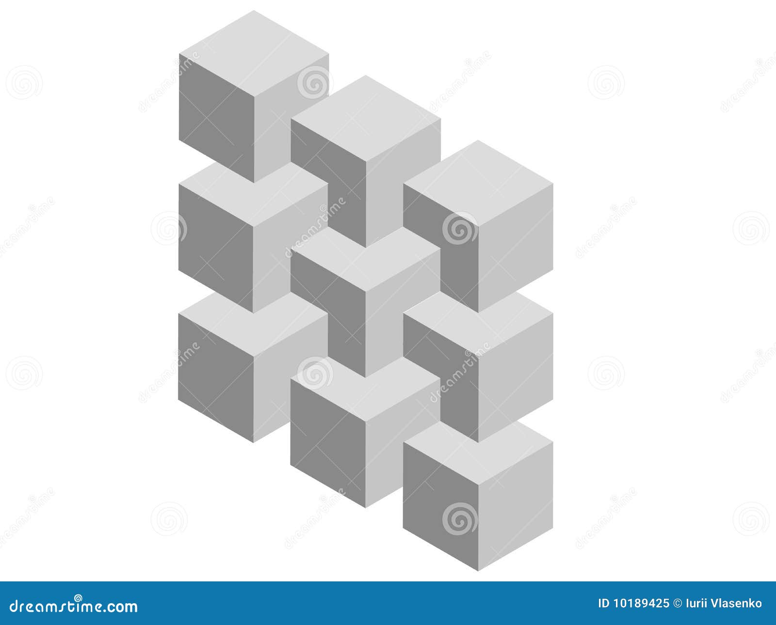 Impossible Cubes Logo. Geometric Shape Optical Illusion Cartoon Vector ...