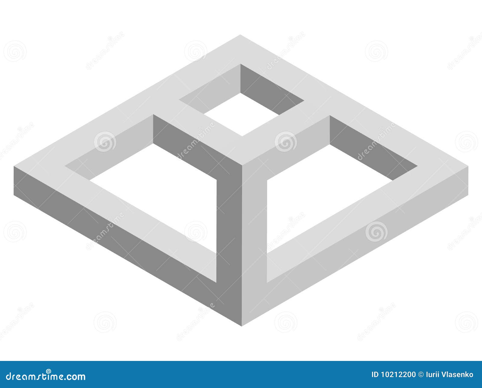 Impossible Cubes Logo. Geometric Shape Optical Illusion Cartoon Vector ...