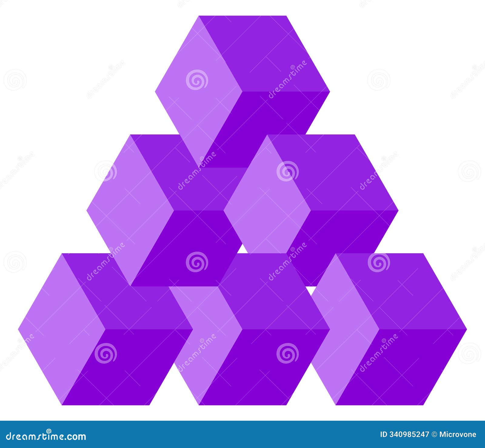 Impossible Cubes Logo. Geometric Shape Optical Illusion Cartoon Vector ...