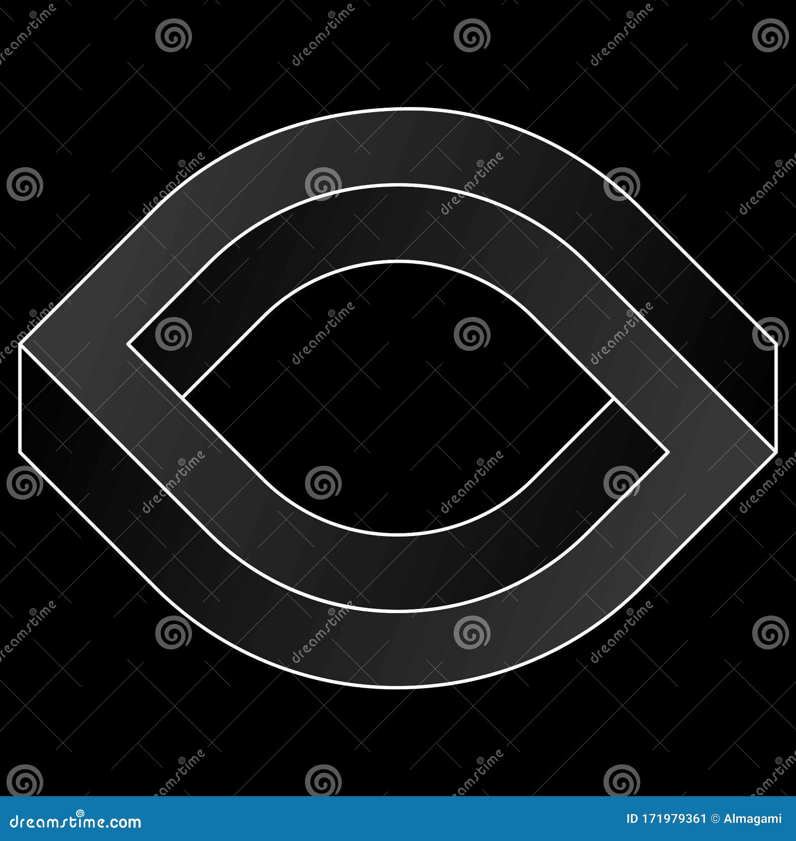 Impossible eye icon. stock vector. Illustration of design - 171979361