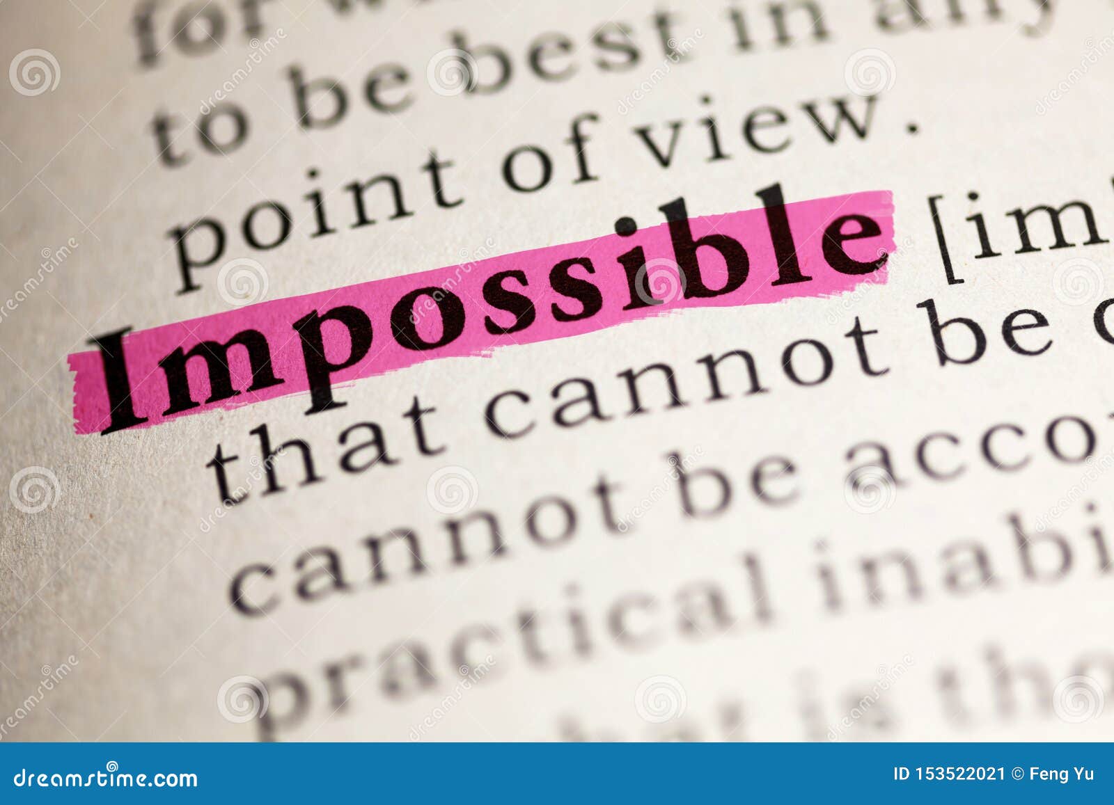 Definition of the Word Impossible Stock Image - Image of fake ...