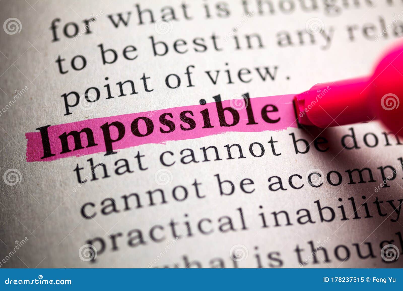 Impossible stock image. Image of page, dictionary, book - 178237515