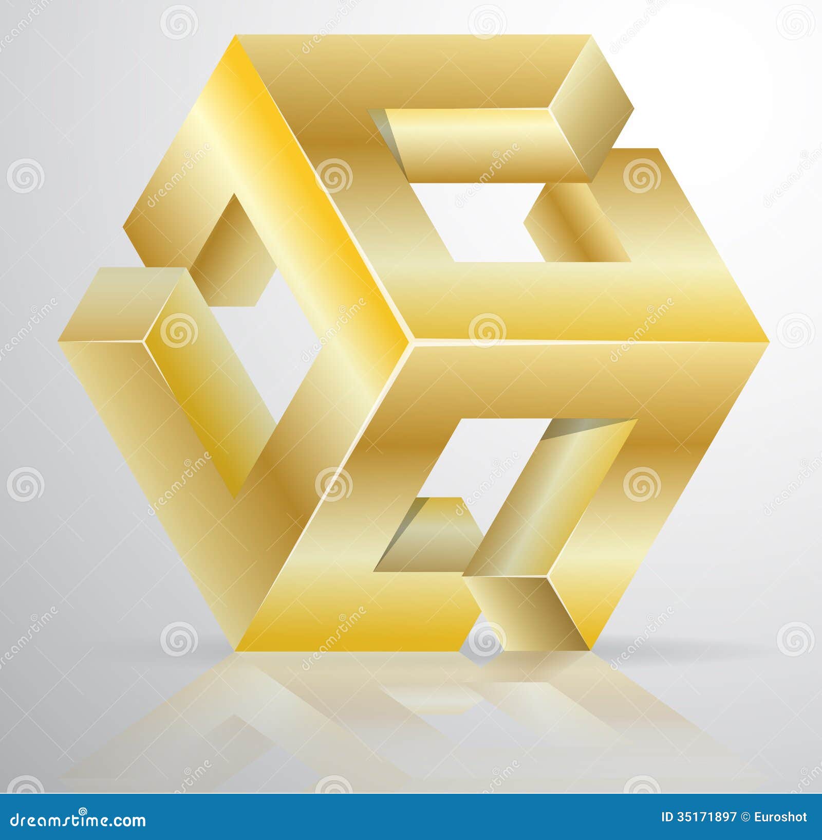 Impossible Figure Icon Sign, Abstract Vector Illustration. Stock Vector ...