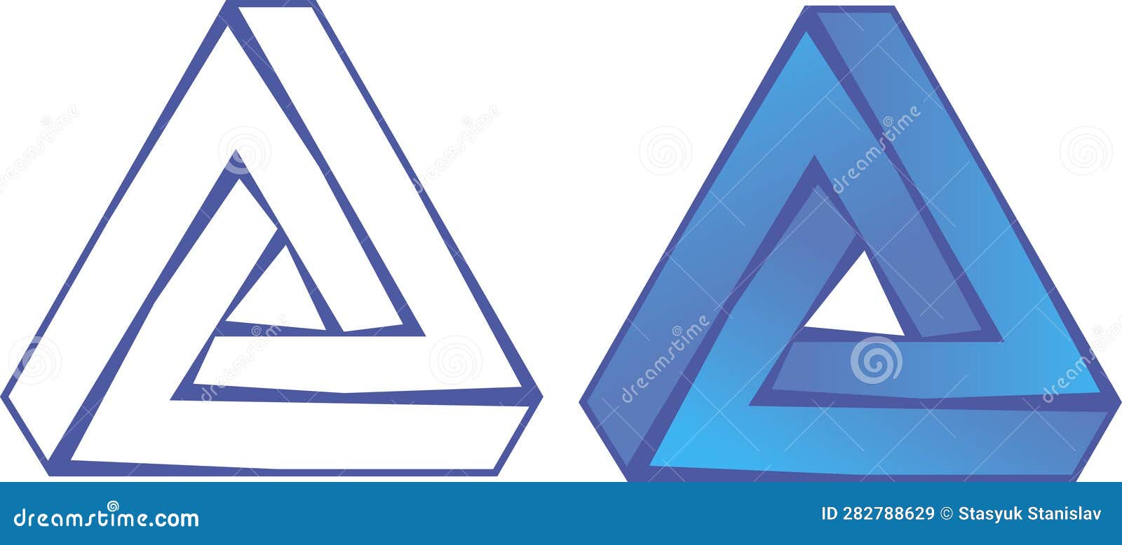 Impossible Figure Triangle Figure that is Not Realistic To Make Stock ...