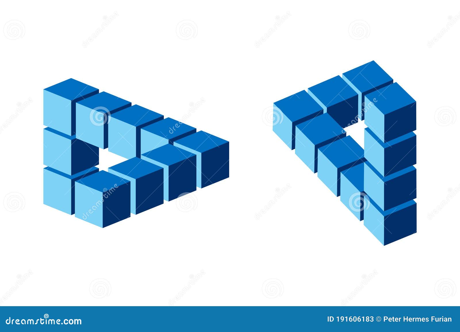 Impossible Figures, Reutersvard Optical Illusions Stock Vector ...