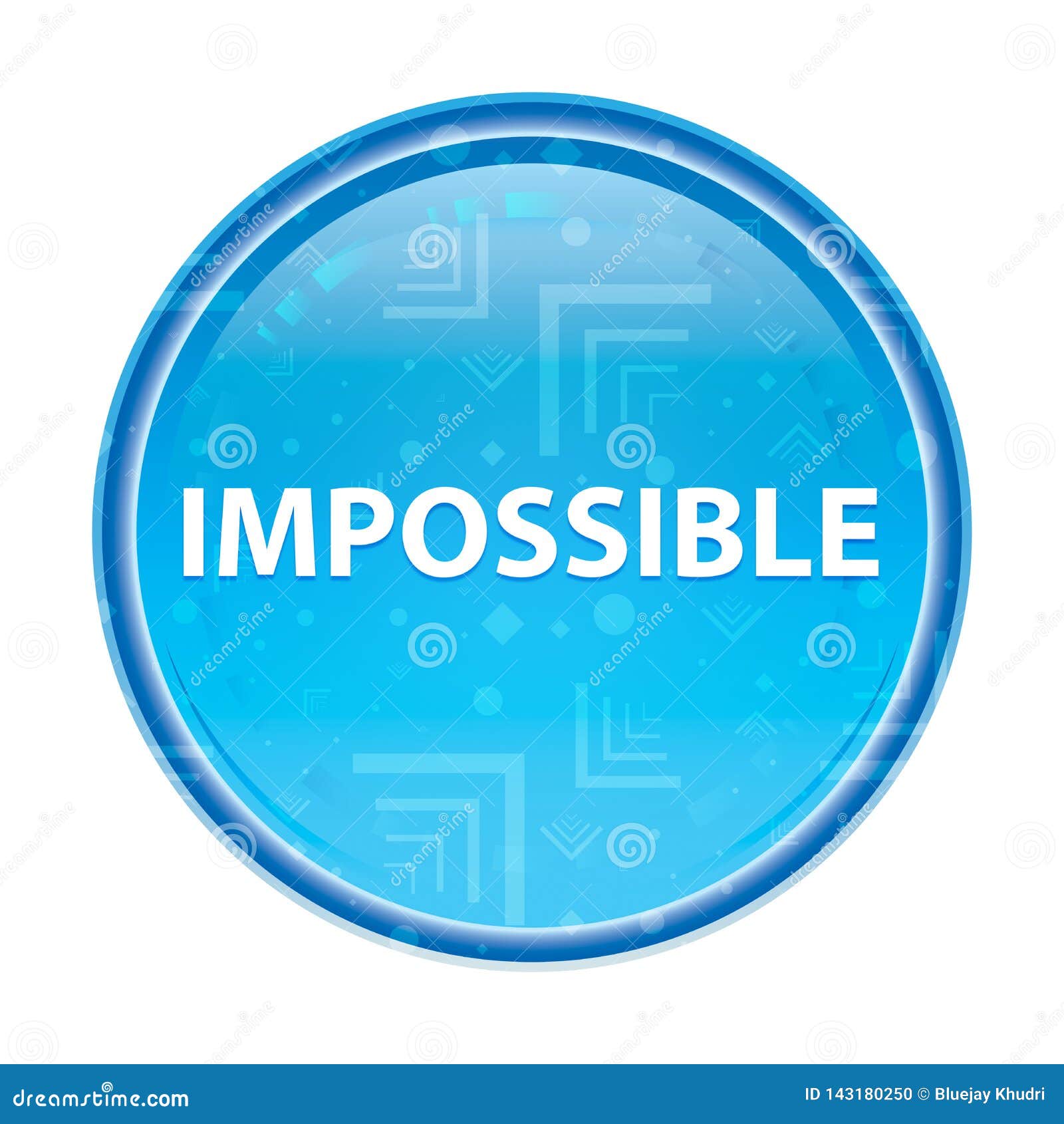 Impossible Floral Blue Round Button Stock Illustration - Illustration ...