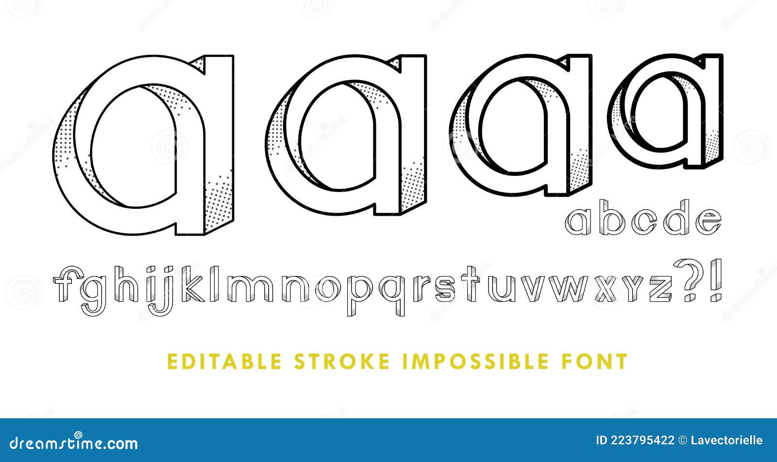 Impossible Font Contains 64 Characters Vector Illustration ...