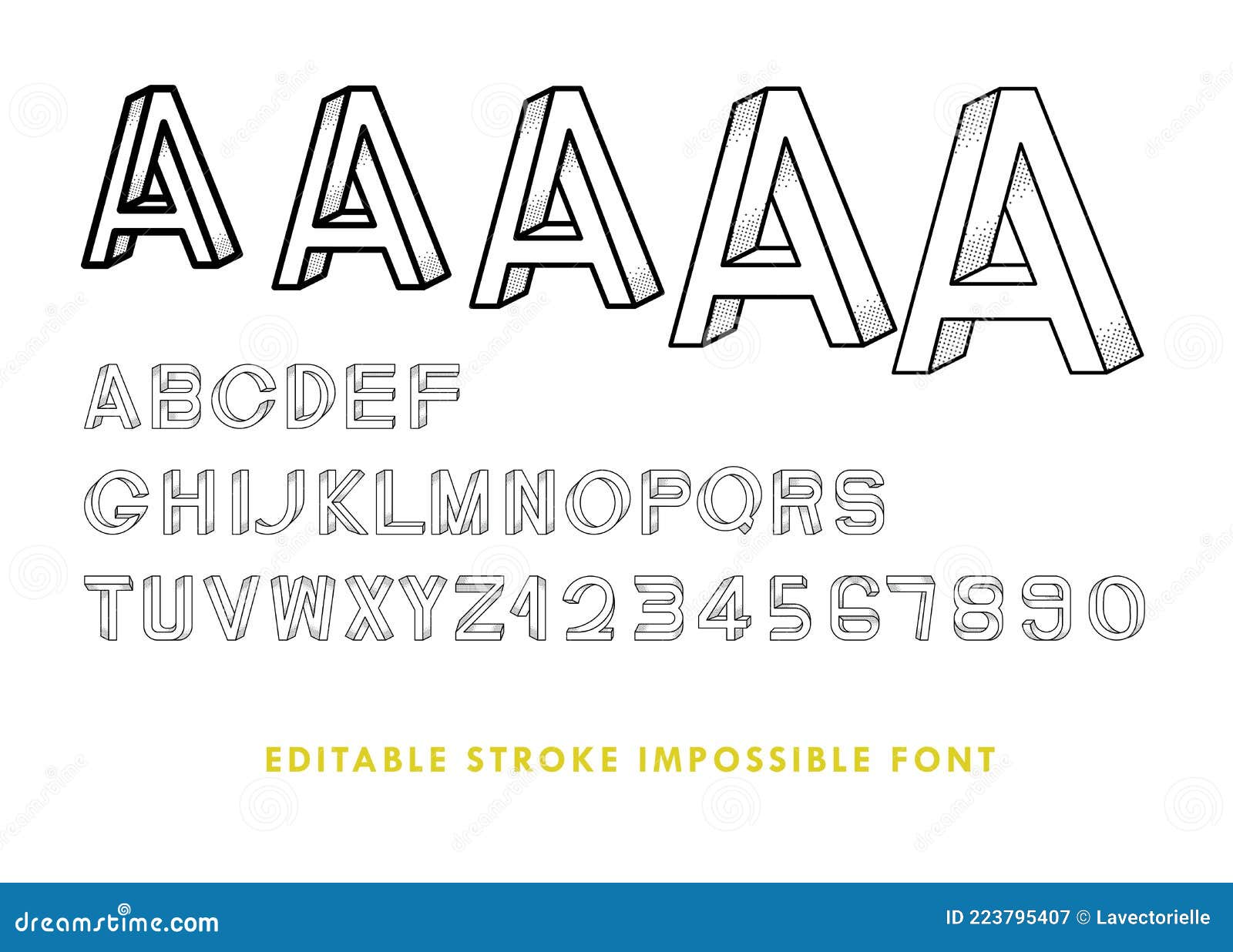 Impossible Font Contains 64 Characters Vector Illustration ...