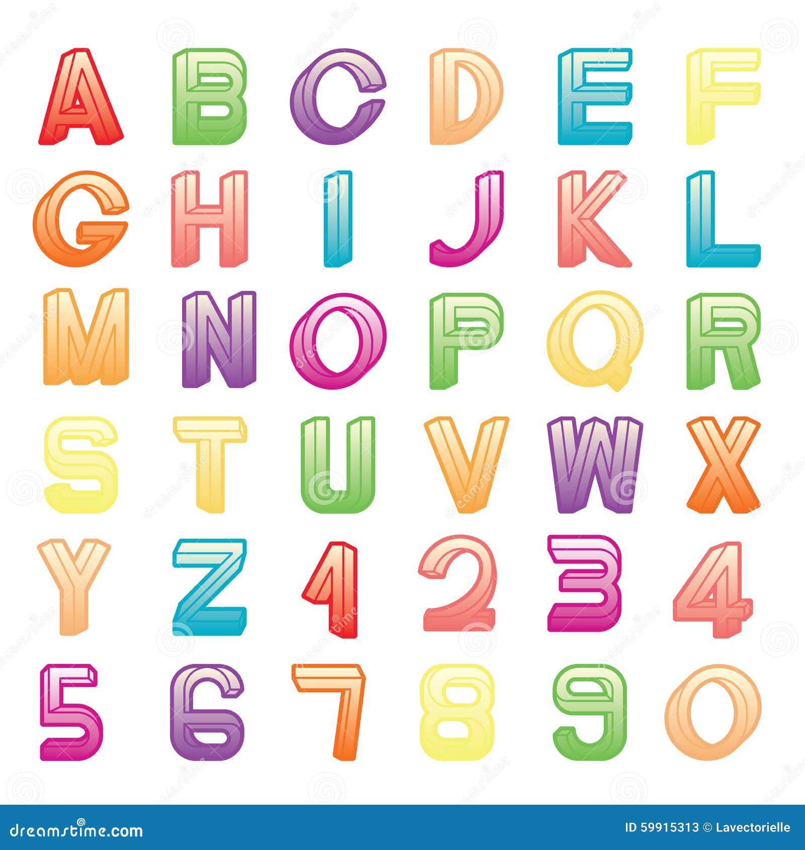 Impossible Font Contains 64 Characters Vector Illustration ...