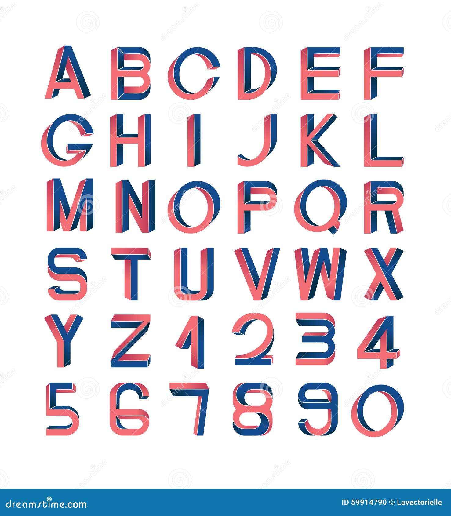 Impossible Font Contains 64 Characters Vector Illustration ...