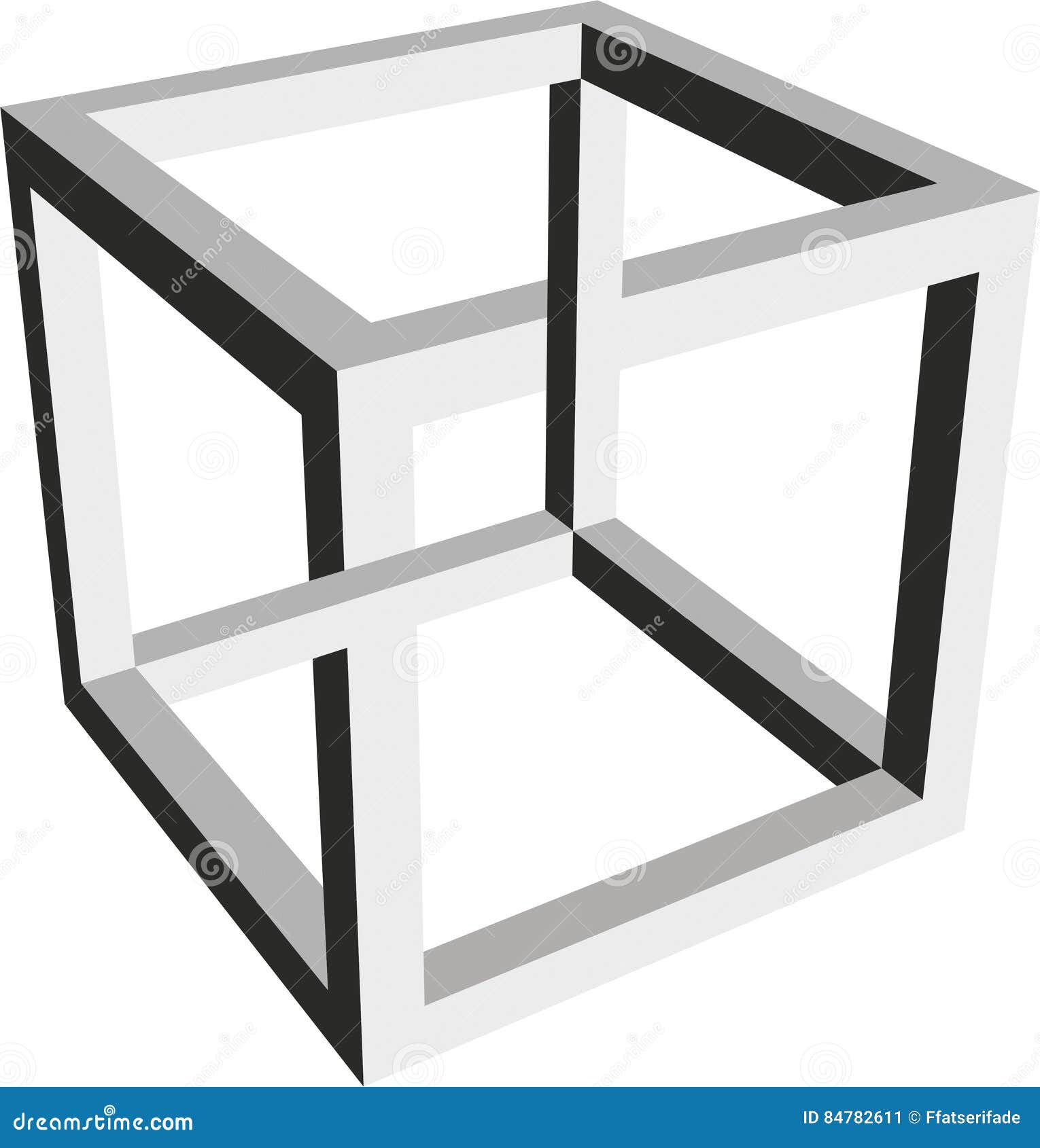Impossible form of a cube stock illustration. Illustration of ...