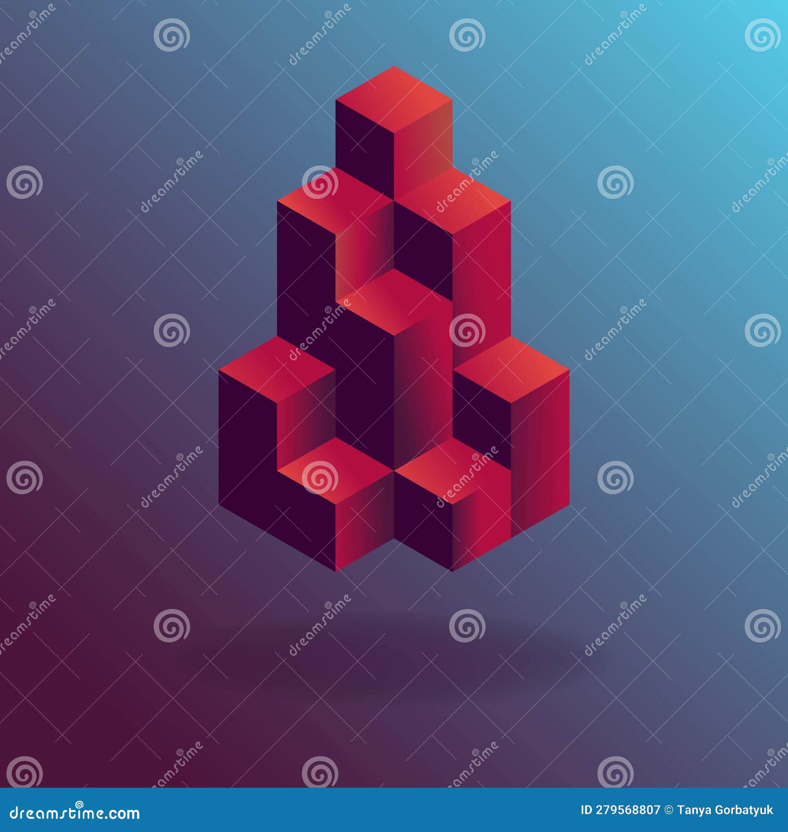 Impossible Geometric Objects. Vector Illustration in Realistic Style ...