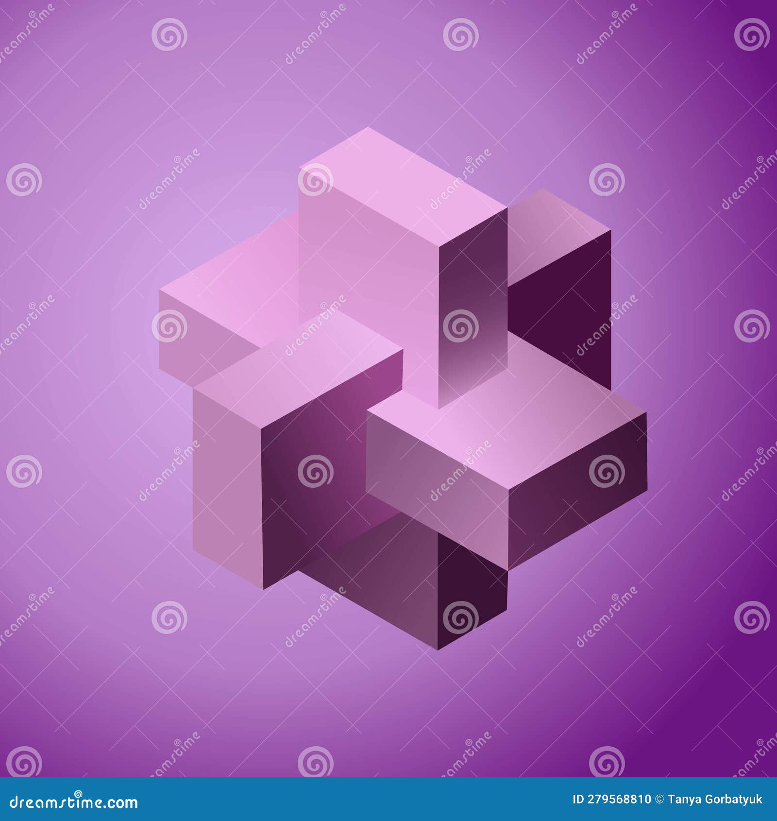 Impossible Geometric Objects. Vector Illustration in Realistic Style ...