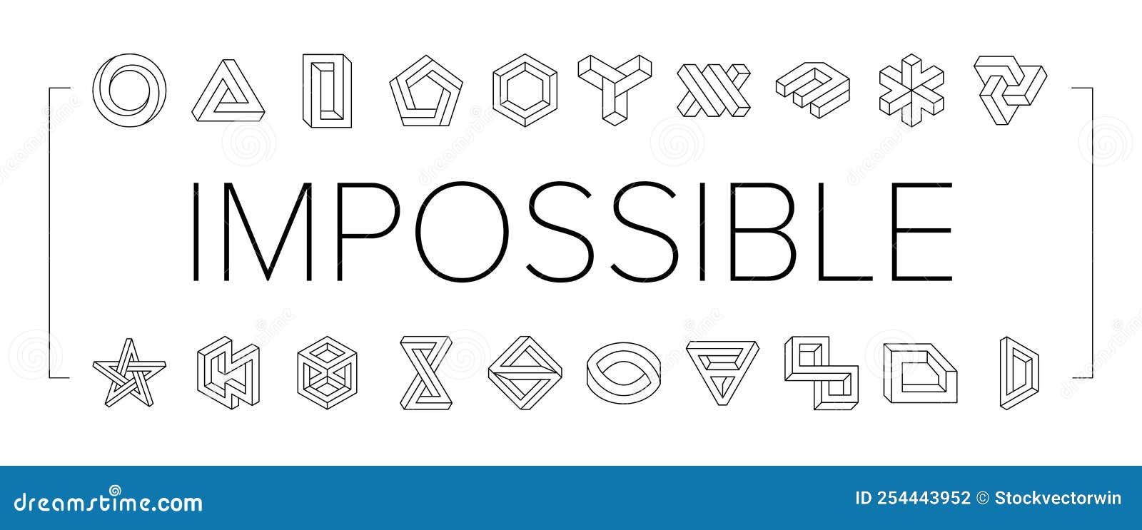Impossible Geometric Shape Icons Set Vector Stock Vector - Illustration ...