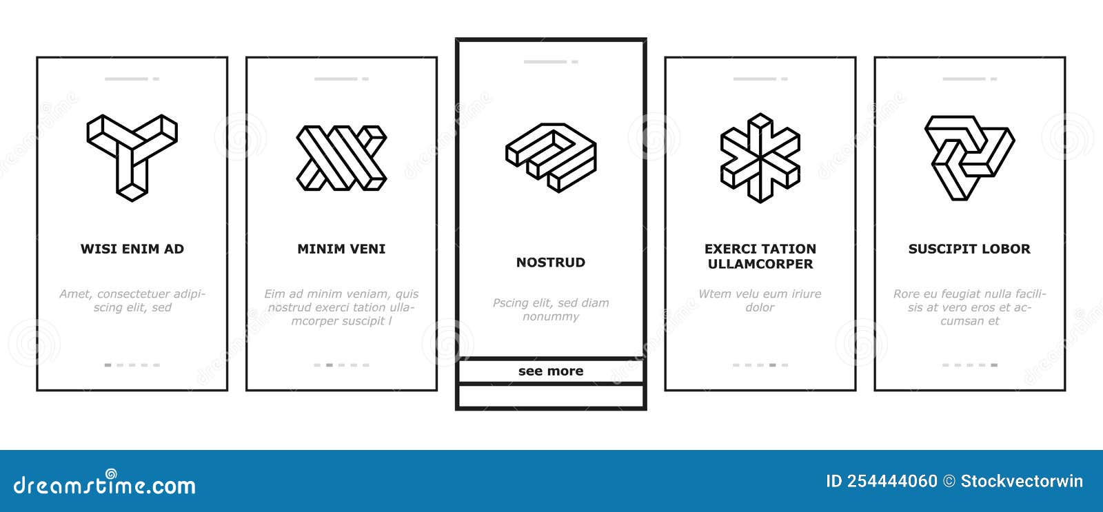 Impossible Geometric Shape Onboarding Icons Set Vector Stock Vector ... Impossible Geometric Shape Onboarding Icons Set Vector Stock Vector ...