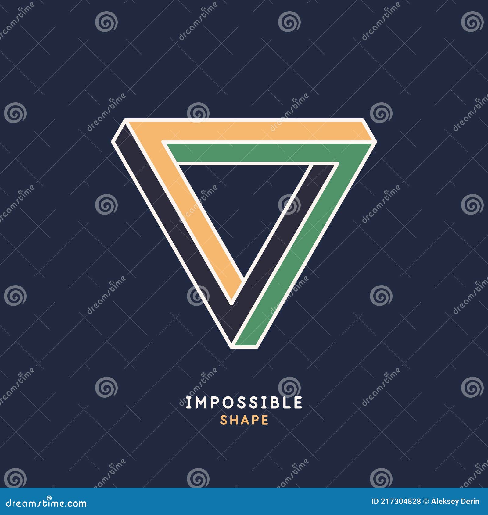 Impossible Geometric Shape. the Penrose Triangle. Isolated 3d Shape. a ...