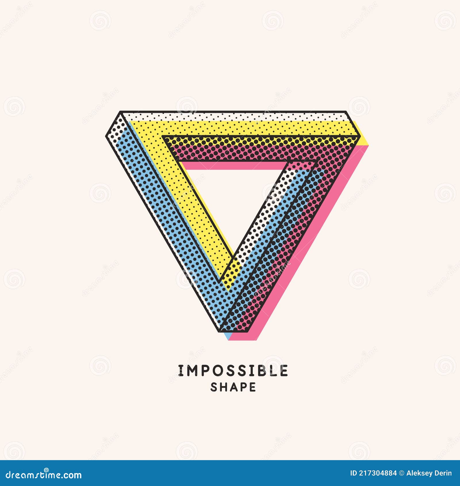 Impossible Geometric Shape. the Penrose Triangle. Isolated 3d Shape. a ...