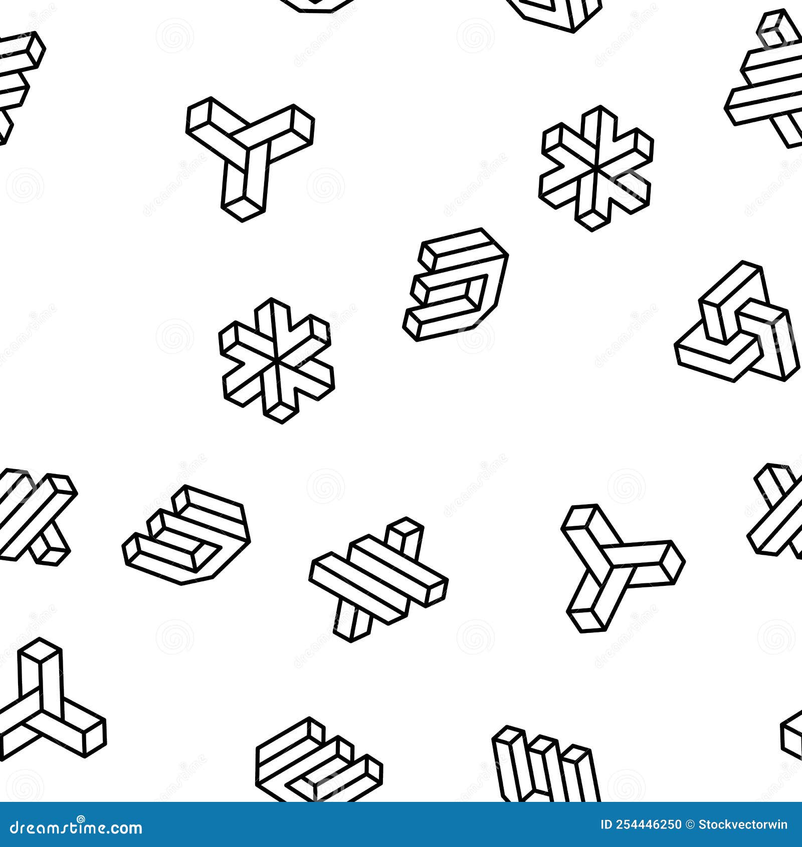 Impossible Geometric Shape Vector Seamless Pattern Stock Vector ... Impossible Geometric Shape Vector Seamless Pattern Stock Vector ...