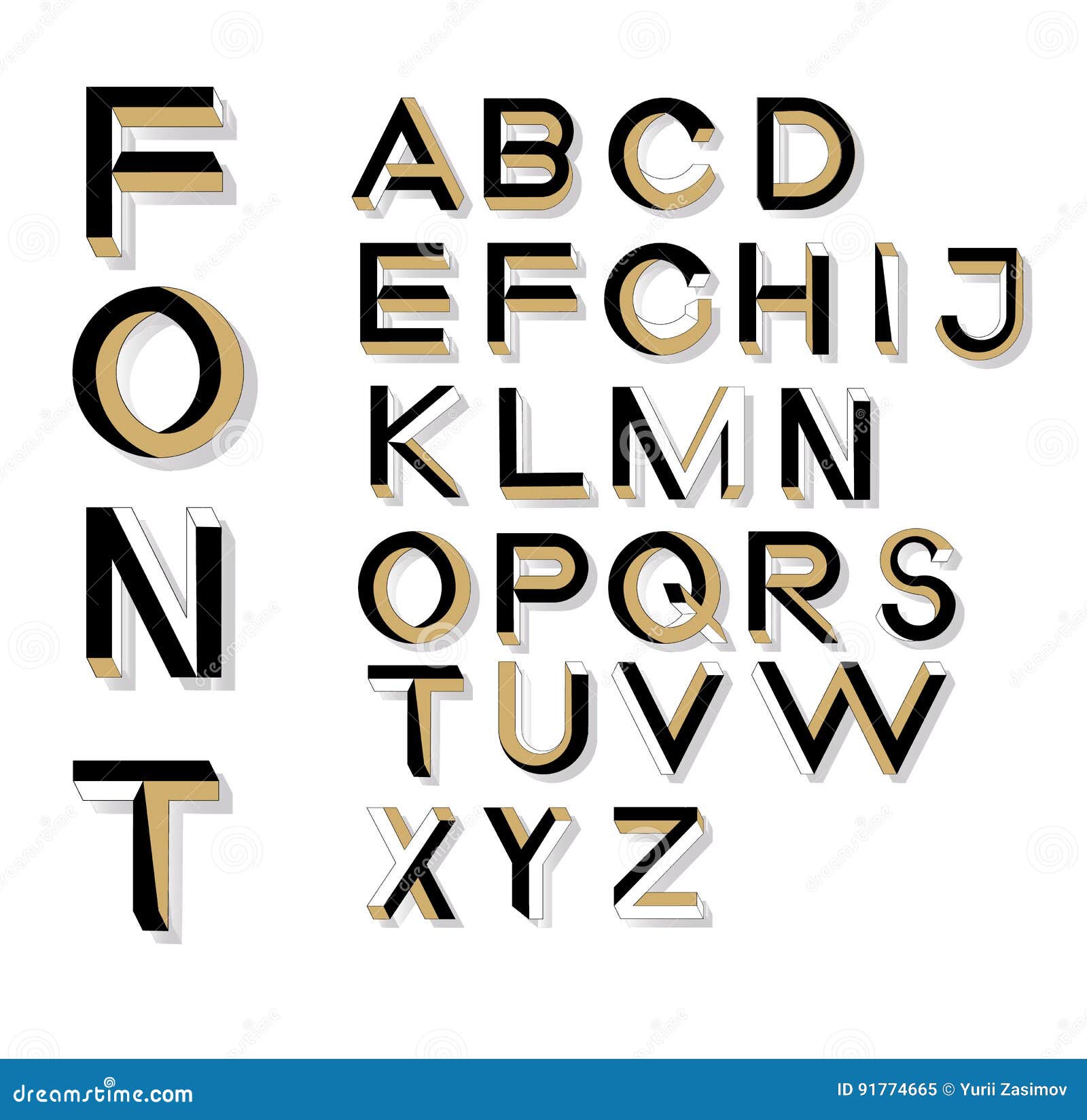 Impossible Geometry Letters. Impossible Shape Font. Cartoon Vector ...