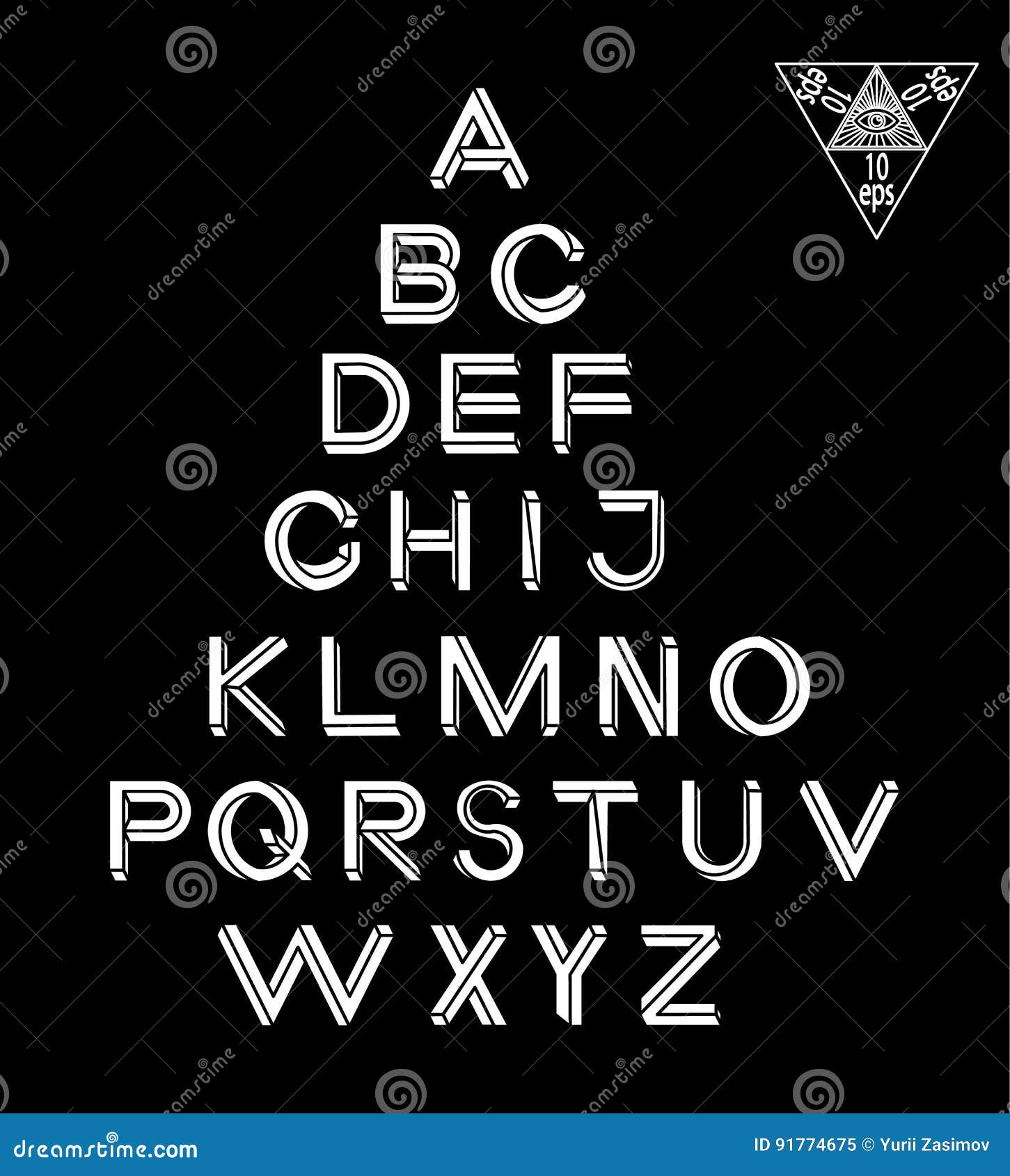Impossible Geometry Letters. Impossible Shape Font. Cartoon Vector ...