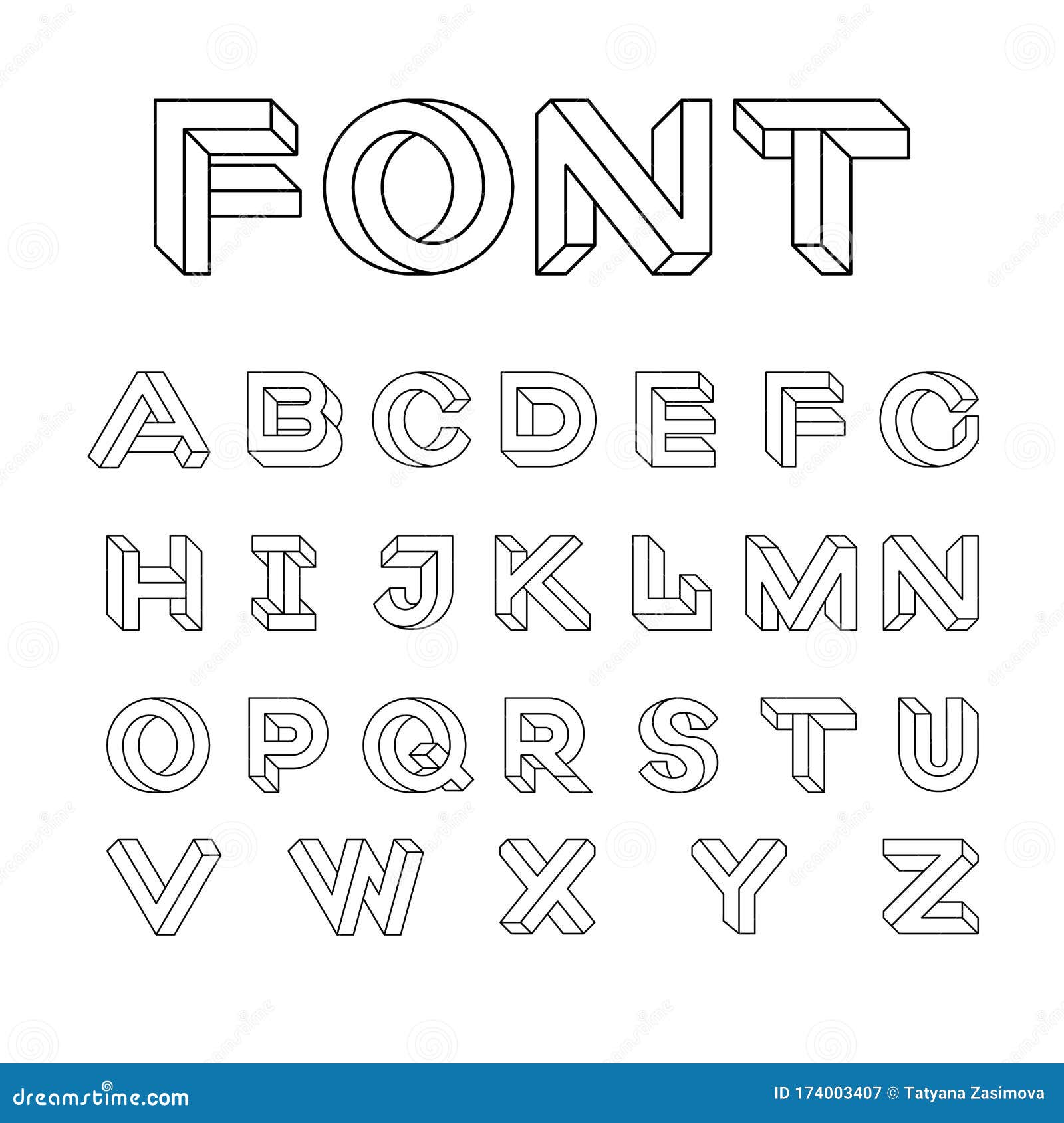 Impossible Geometry Letters. Impossible Shape Font Design, Alphabet ... Impossible Geometry Letters. Impossible Shape Font Design, Alphabet ...