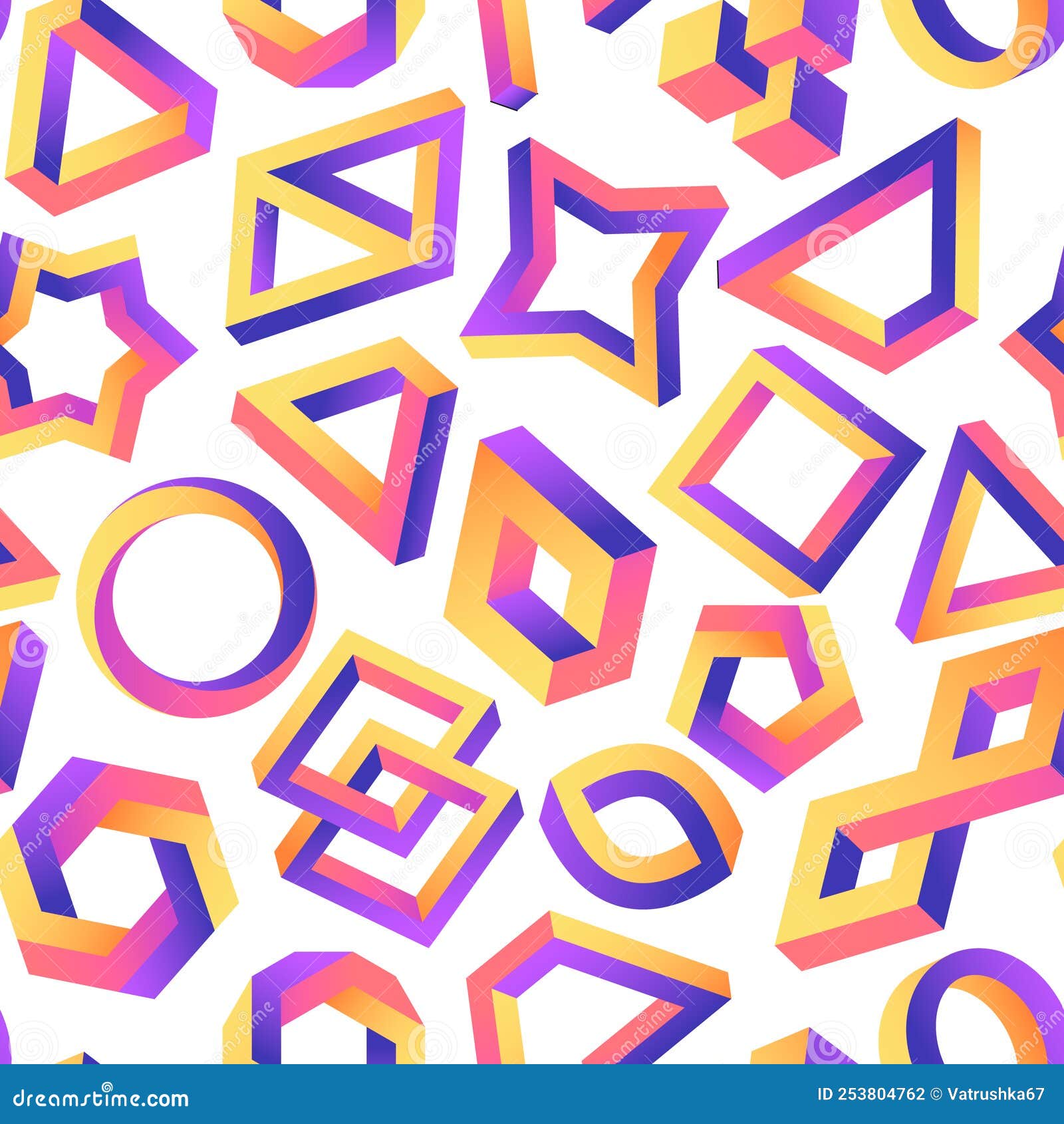 Impossible Twisted Rectangle Shape. Esher Penrose Geometric Figure ...