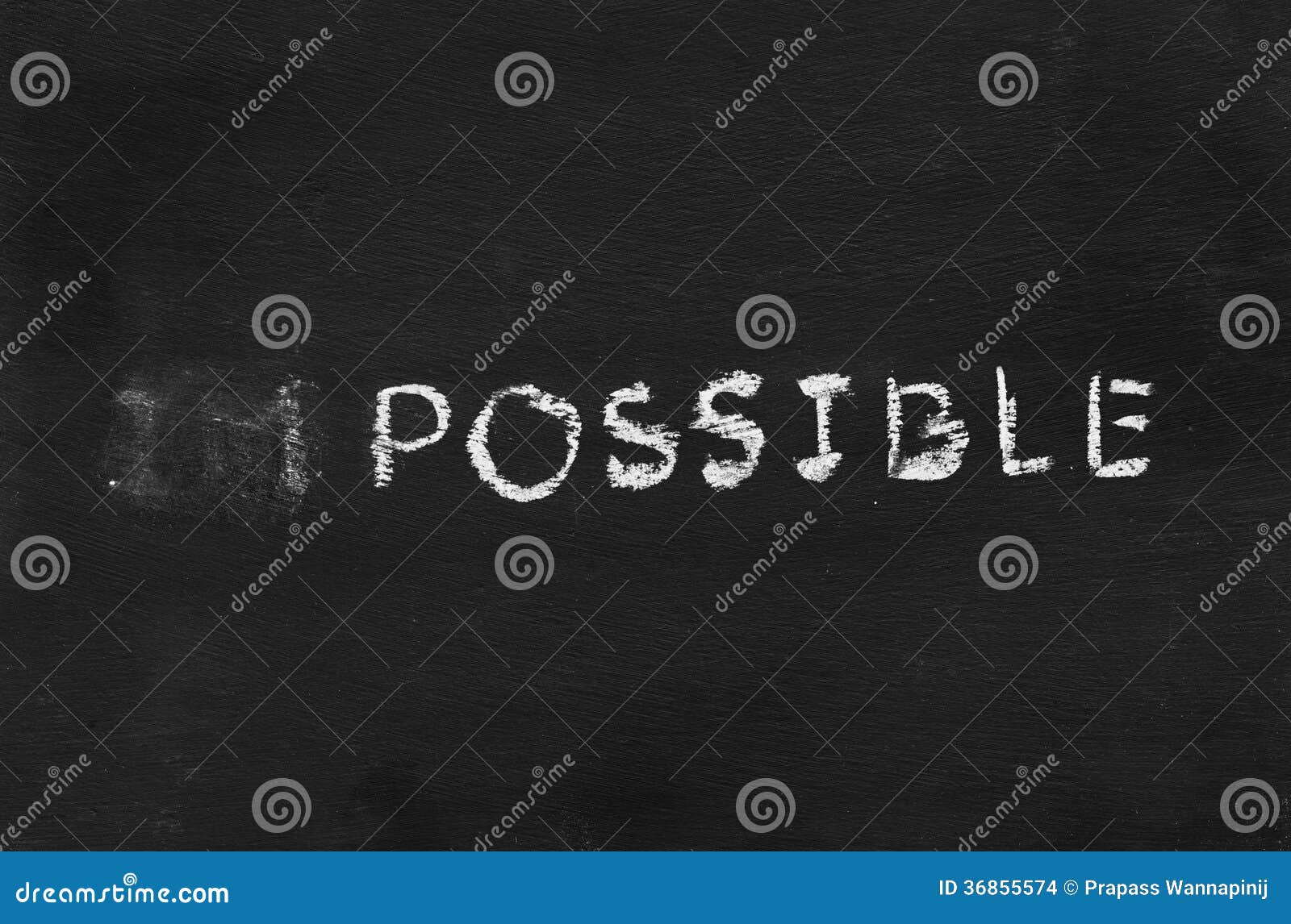 Impossible Hand Writing Sign Stock Photo - Image of teach, motivation ...