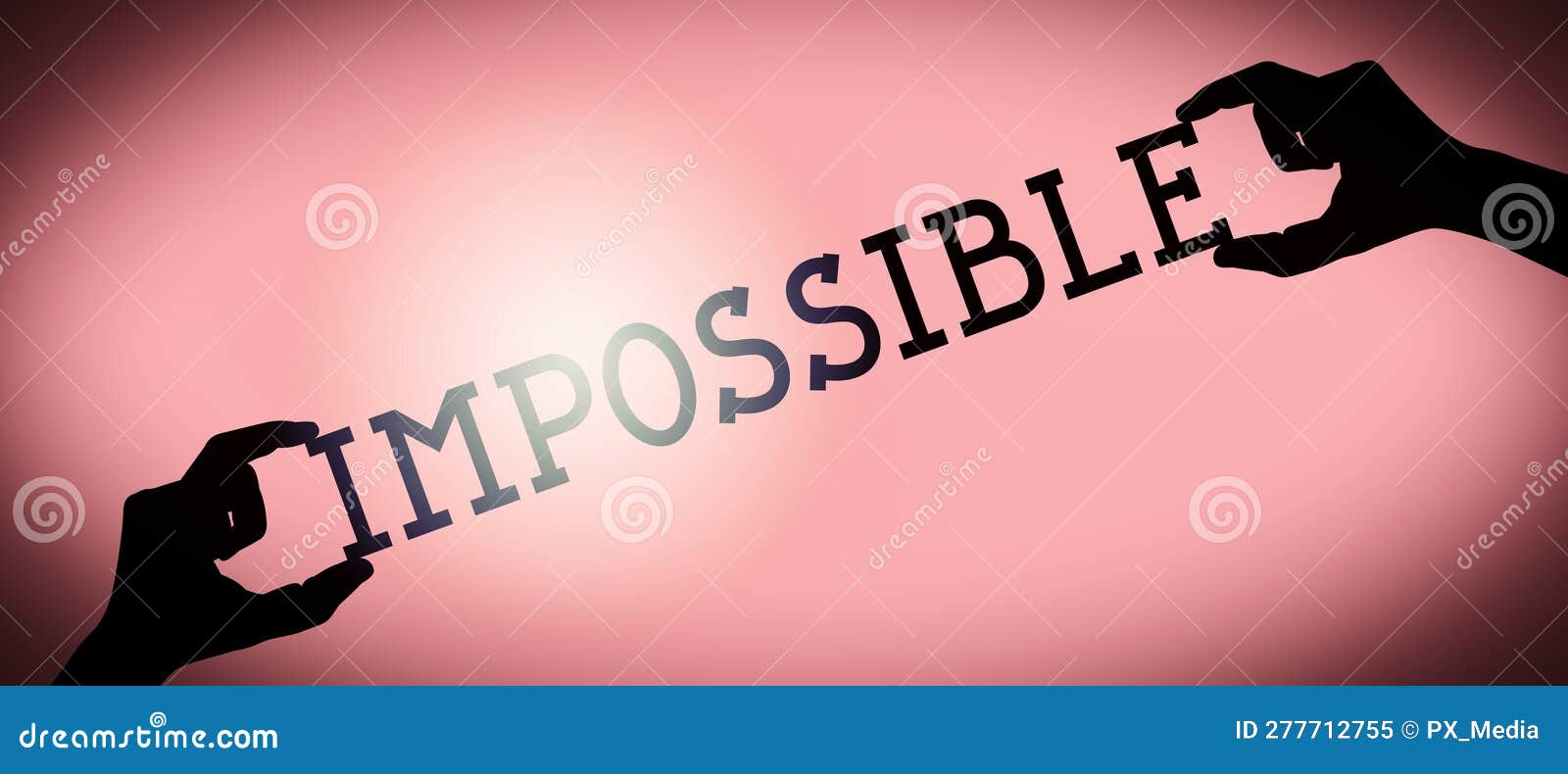 Impossible - Human Hands Holding Black Silhouette Word Stock ...
