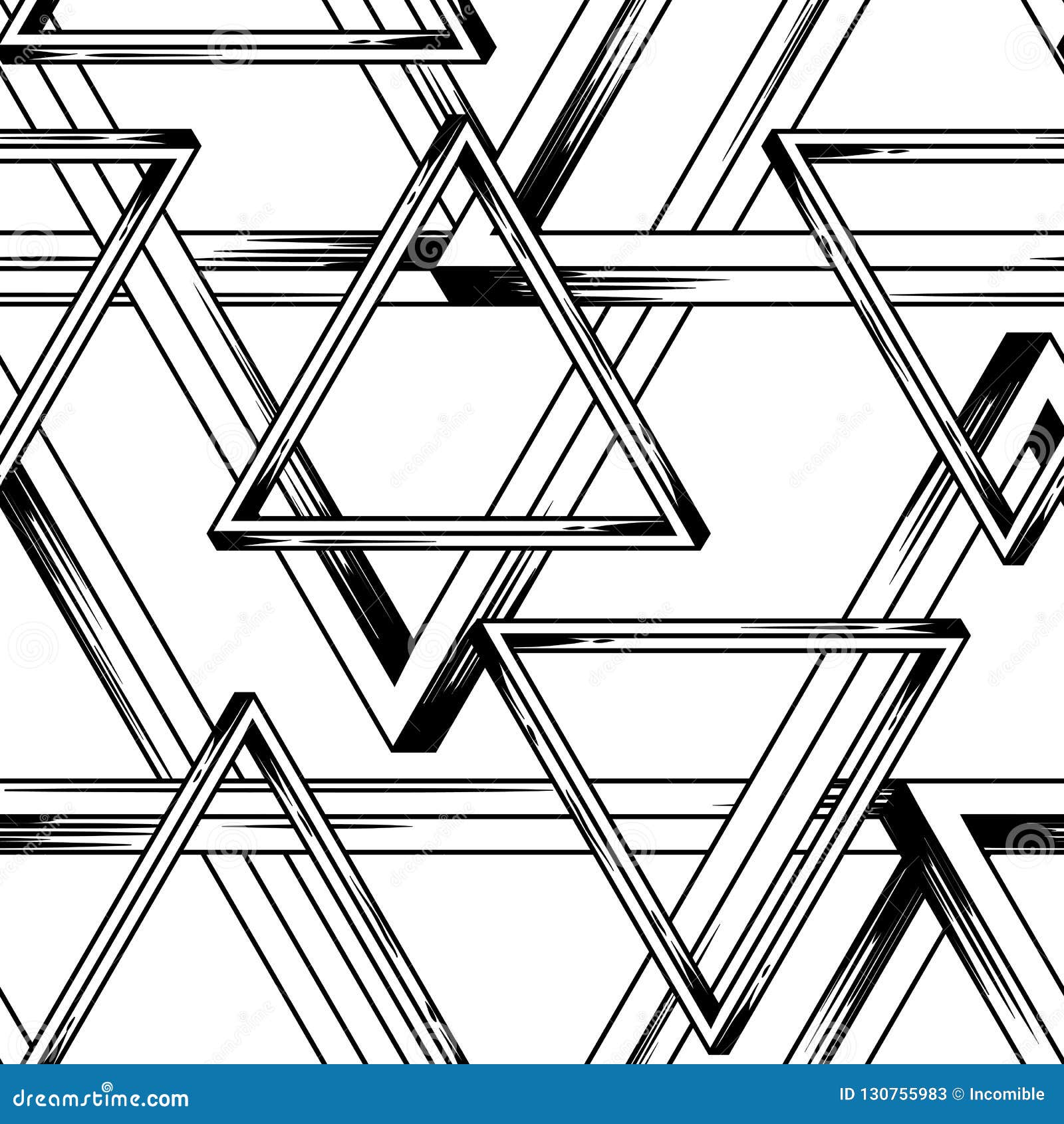 Impossible Infinite Triangles Seamless Pattern. Stock Vector ...