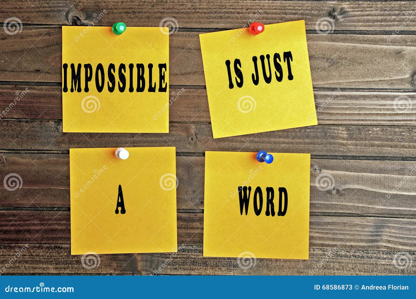 Impossible is just a word stock image. Image of motivational - 68586873