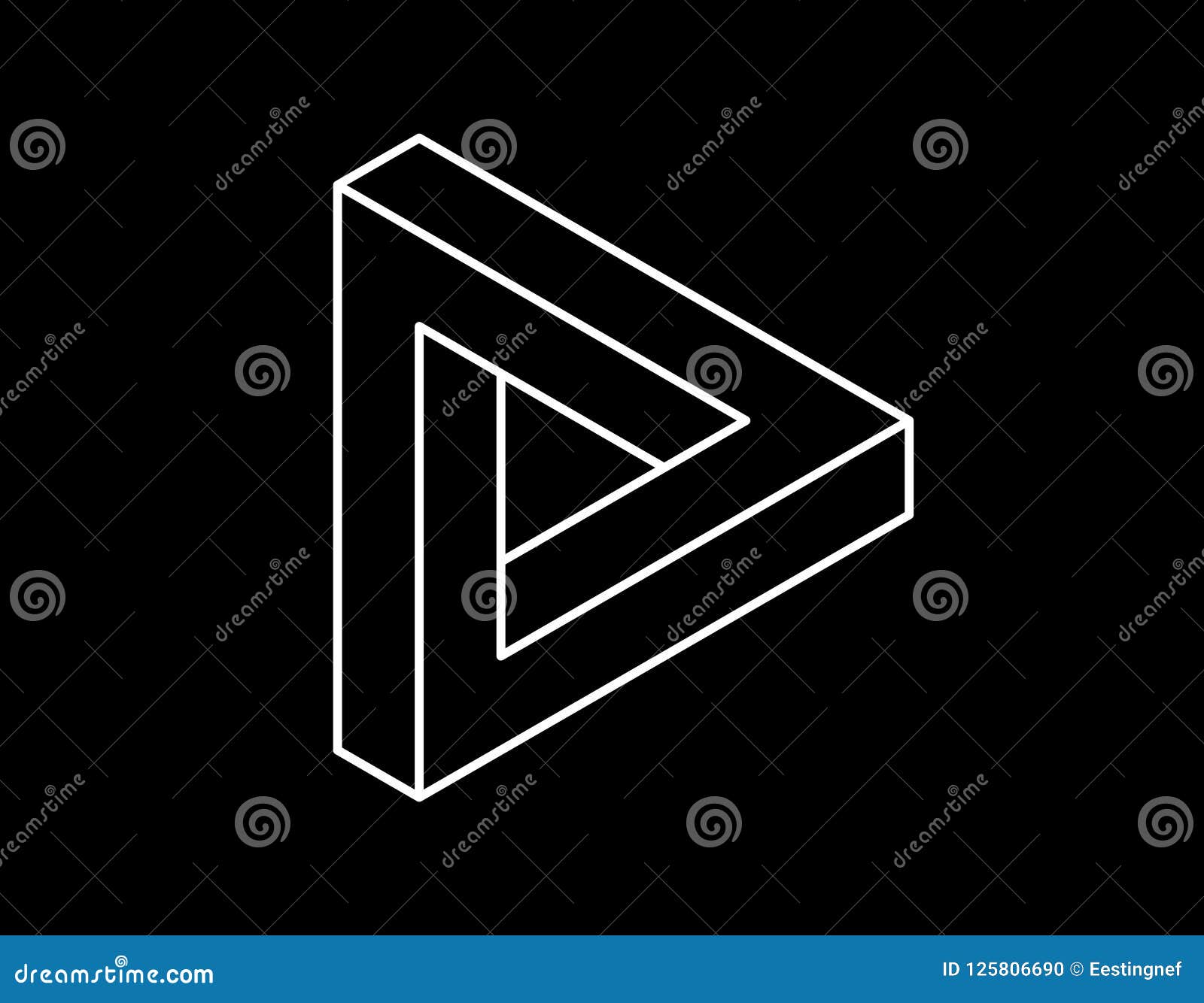 Impossible Object. Isolated on Black Background Stock Vector ...