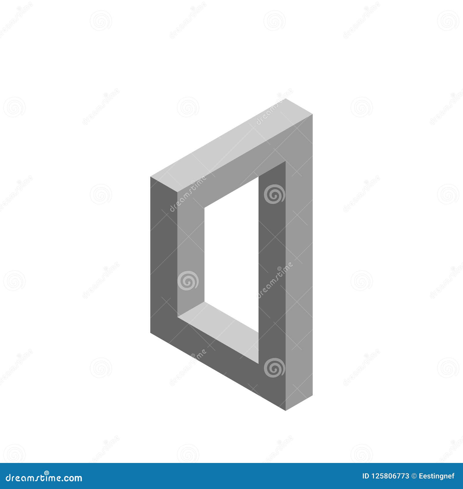 Impossible Object. Isolated on White Background. 3d Vector Illus Stock ...