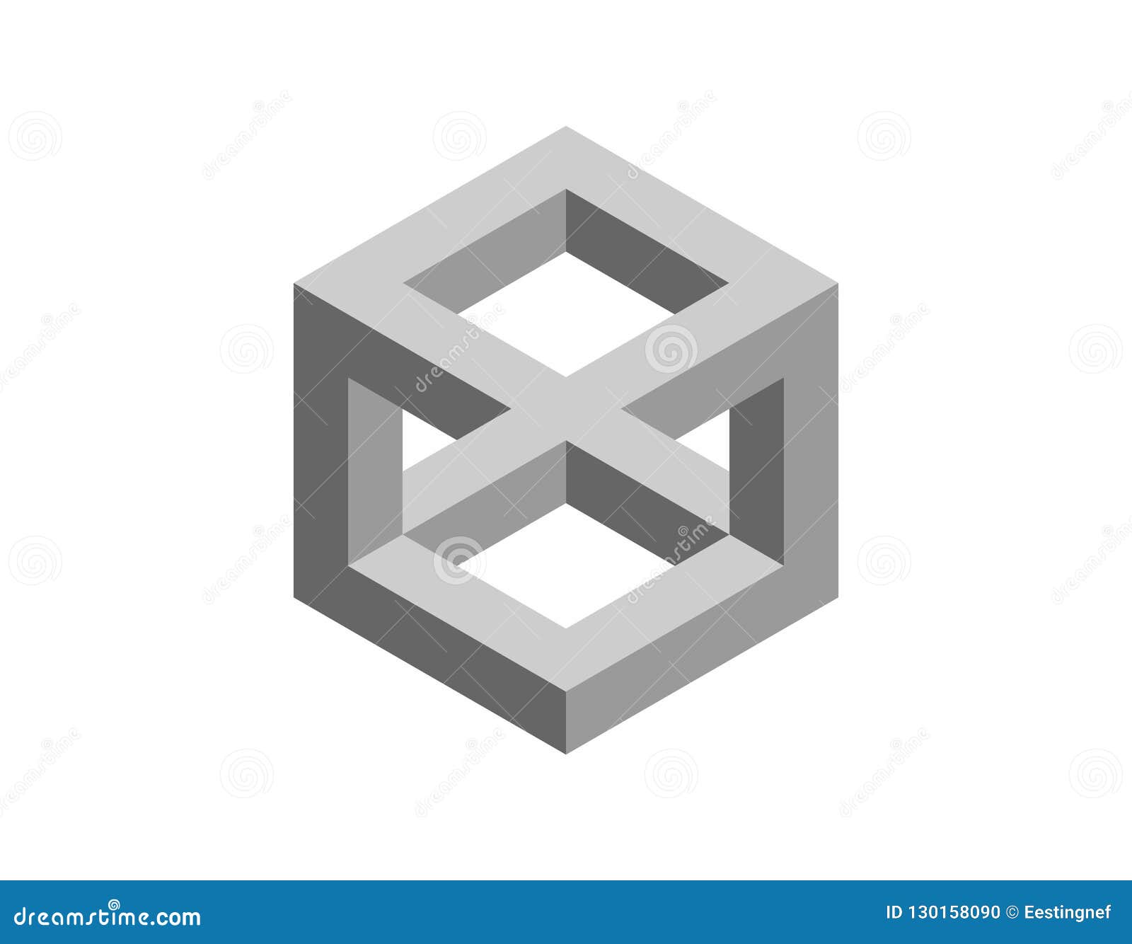 Impossible Object. Isolated on White Background. 3d Vector Illus Stock ...