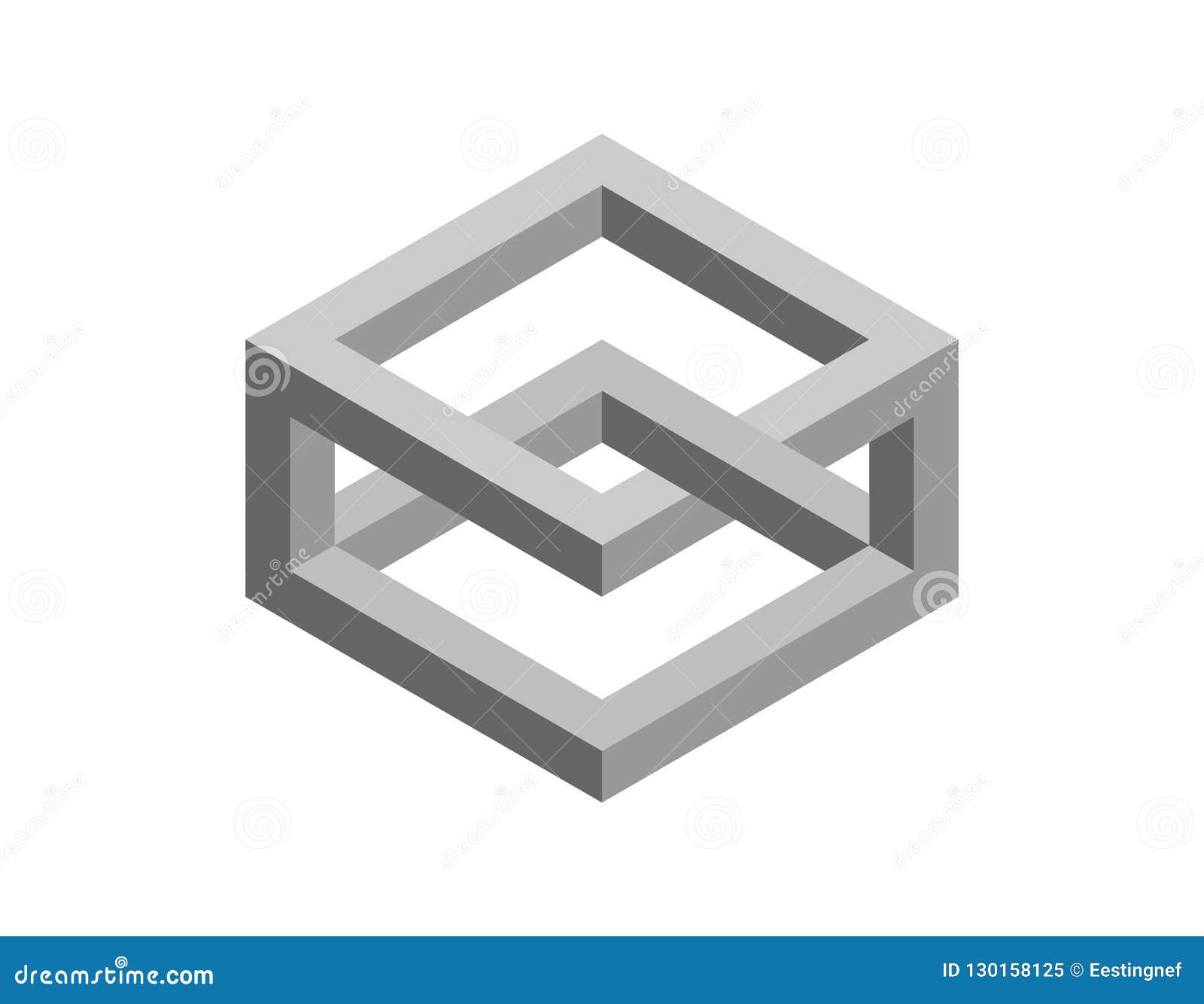 Impossible Object. Isolated on White Background. 3d Vector Illus Stock ...
