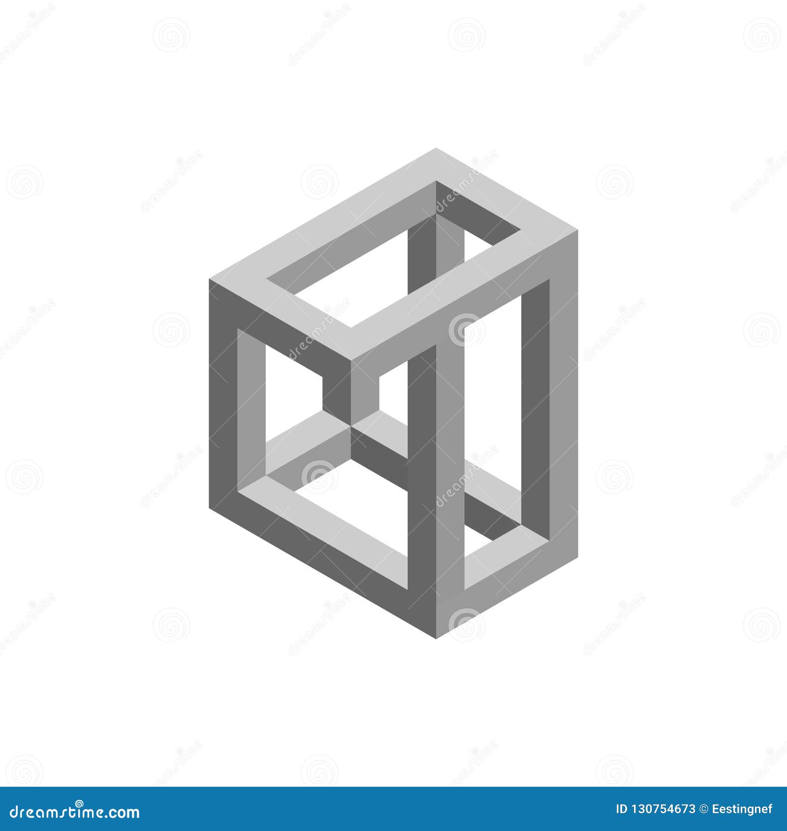 Impossible Object. Isolated on White Background. 3d Vector Illus Stock ...